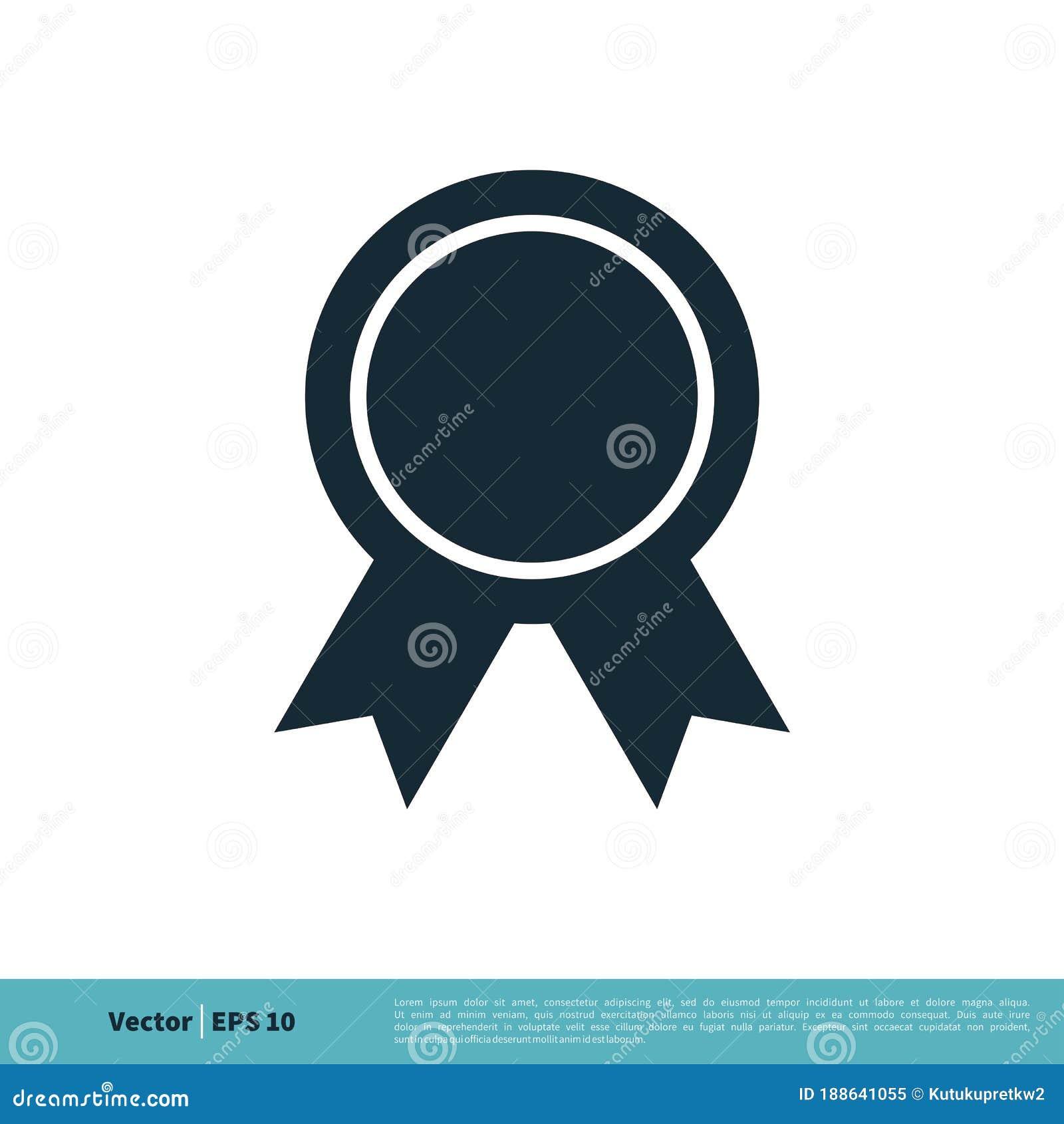 Seal Ribbon Rosette Emblem Icon Vector Logo Template Illustration ...