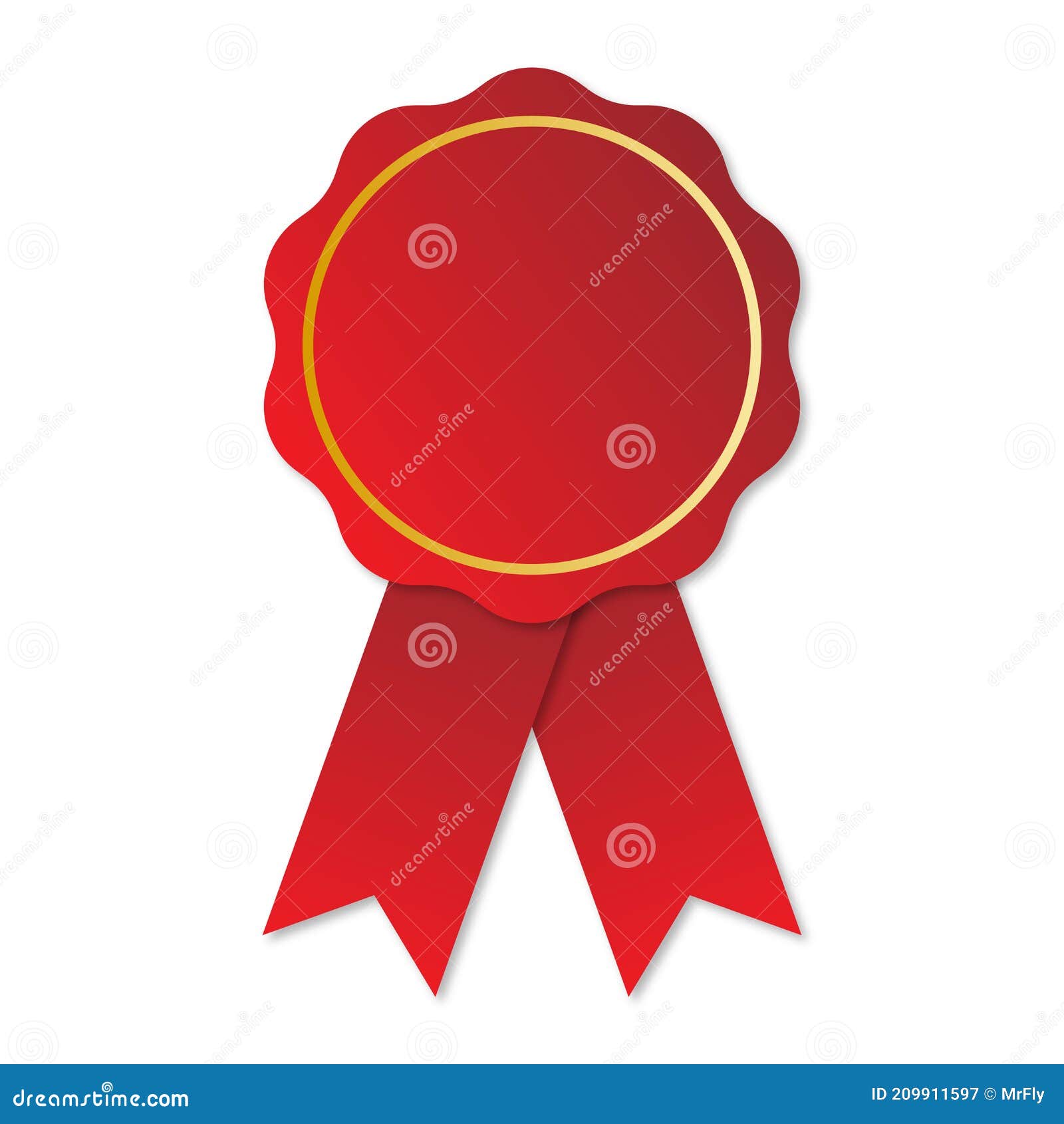 Red Seal with Ribbon, Vector Illustration Stock Vector - Illustration ...
