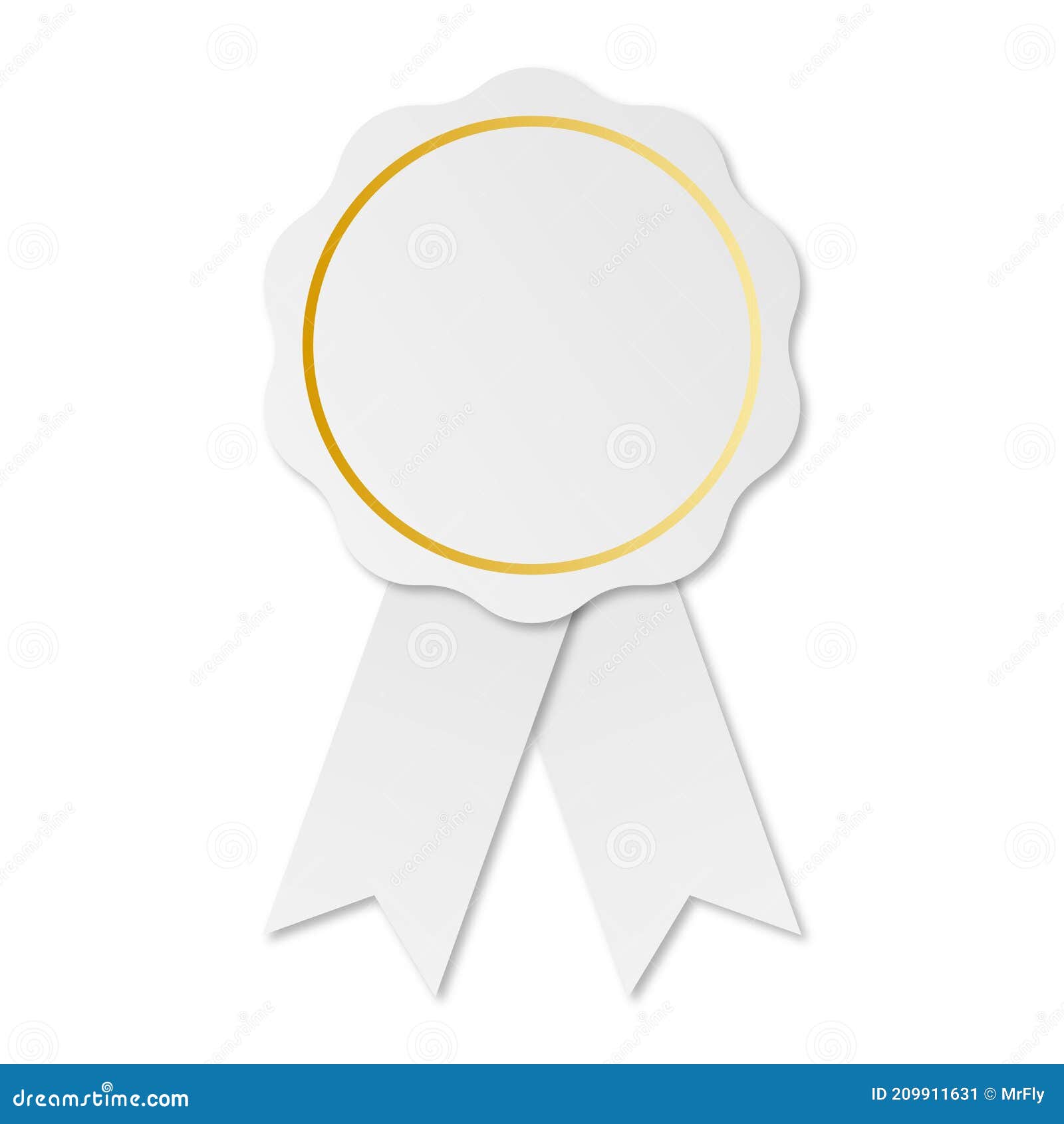 White Seal with Ribbon, Vector Illustration Stock Vector - Illustration ...