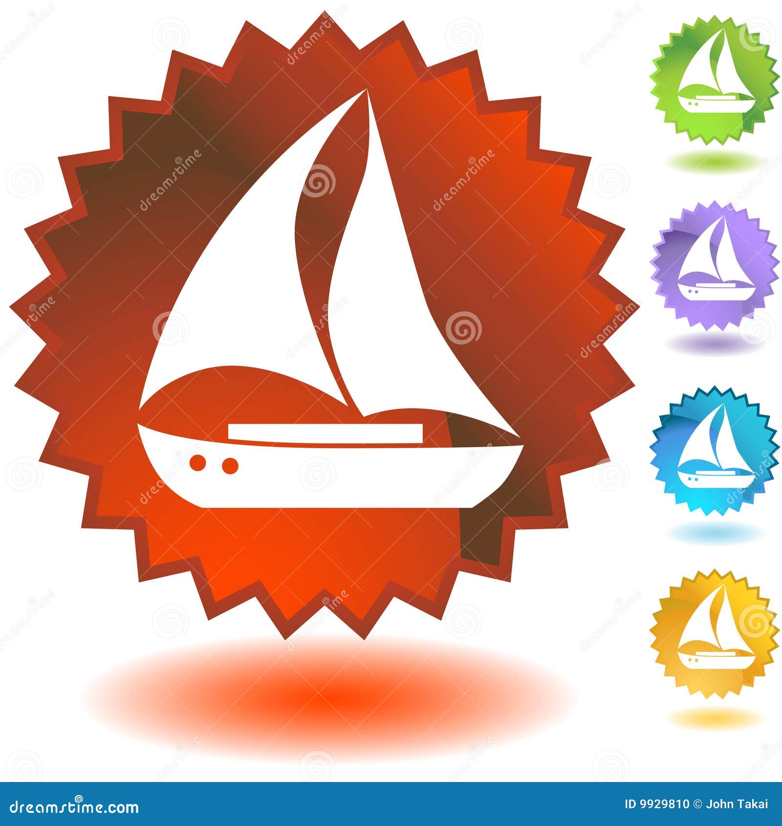 Seal Set - Boat stock vector. Illustration of vector, icons - 9929810