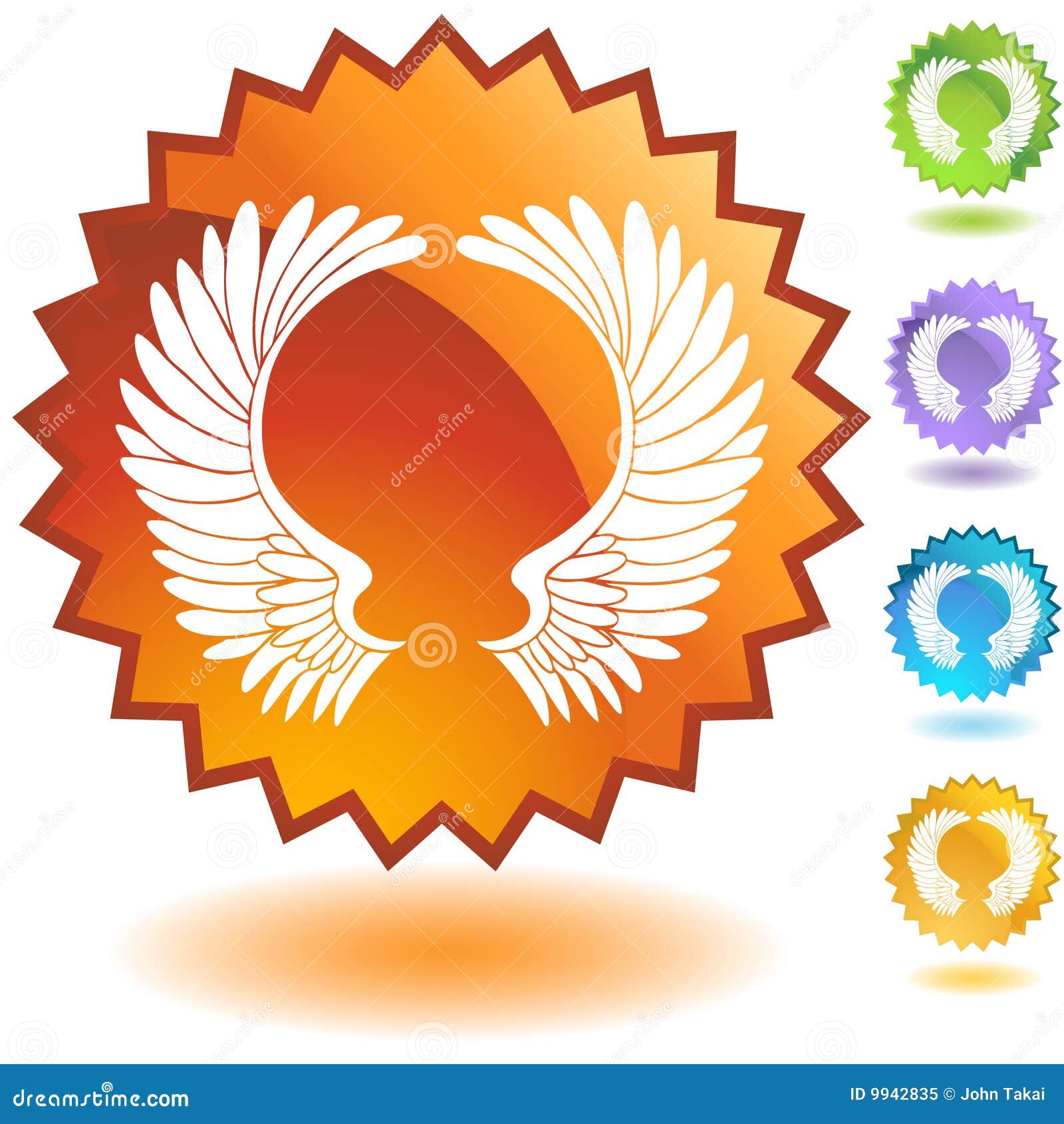 Seal Set - Wings stock vector. Illustration of buttons - 9942835