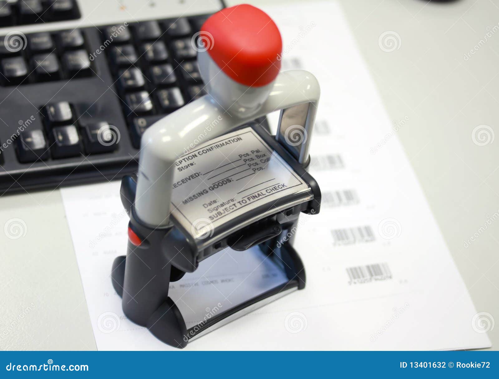 Seal Stamper on Bar Code List Stock Photo - Image of place, labeling ...