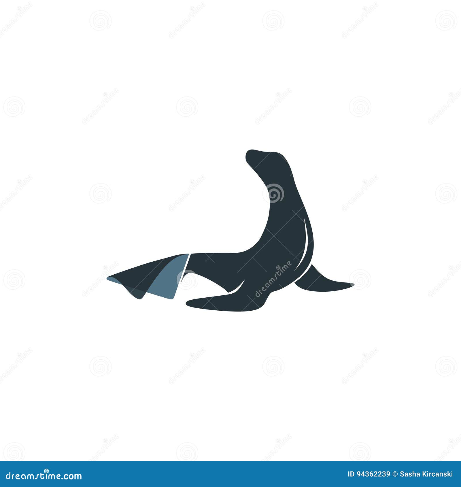 Seal Animal Screaming And Clasped Flippers Head Vector Illustration ...