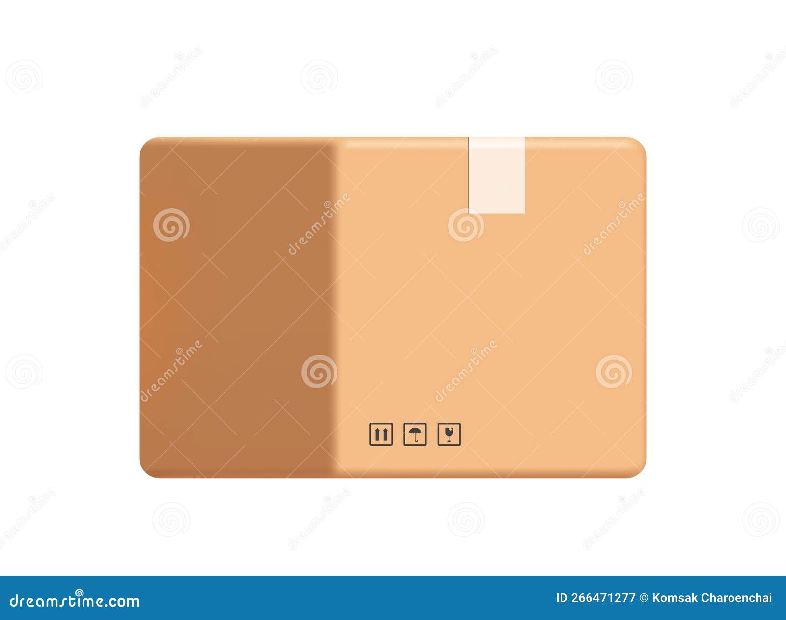 Sealed Brown Parcel Box Or Cardboard Box And There Is Caution Crack And ...