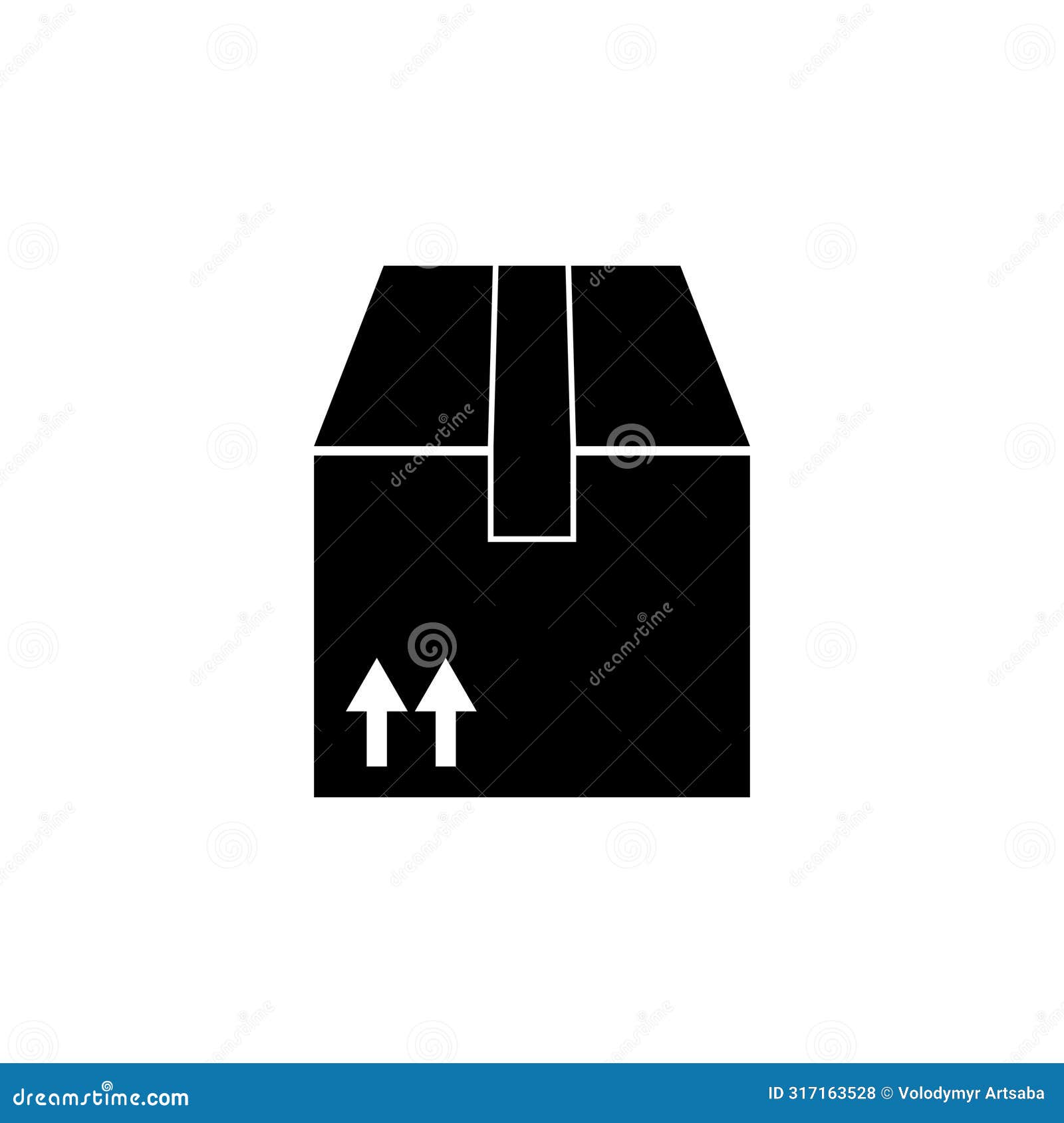 Sealed Cardboard Box Flat Vector Icon Stock Illustration - Illustration ...