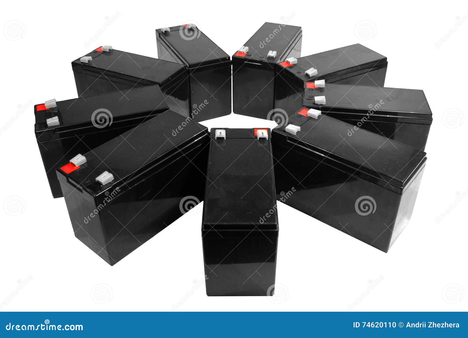 Sealed Lead Acid Batteries on White Background Stock Photo - Image of ...