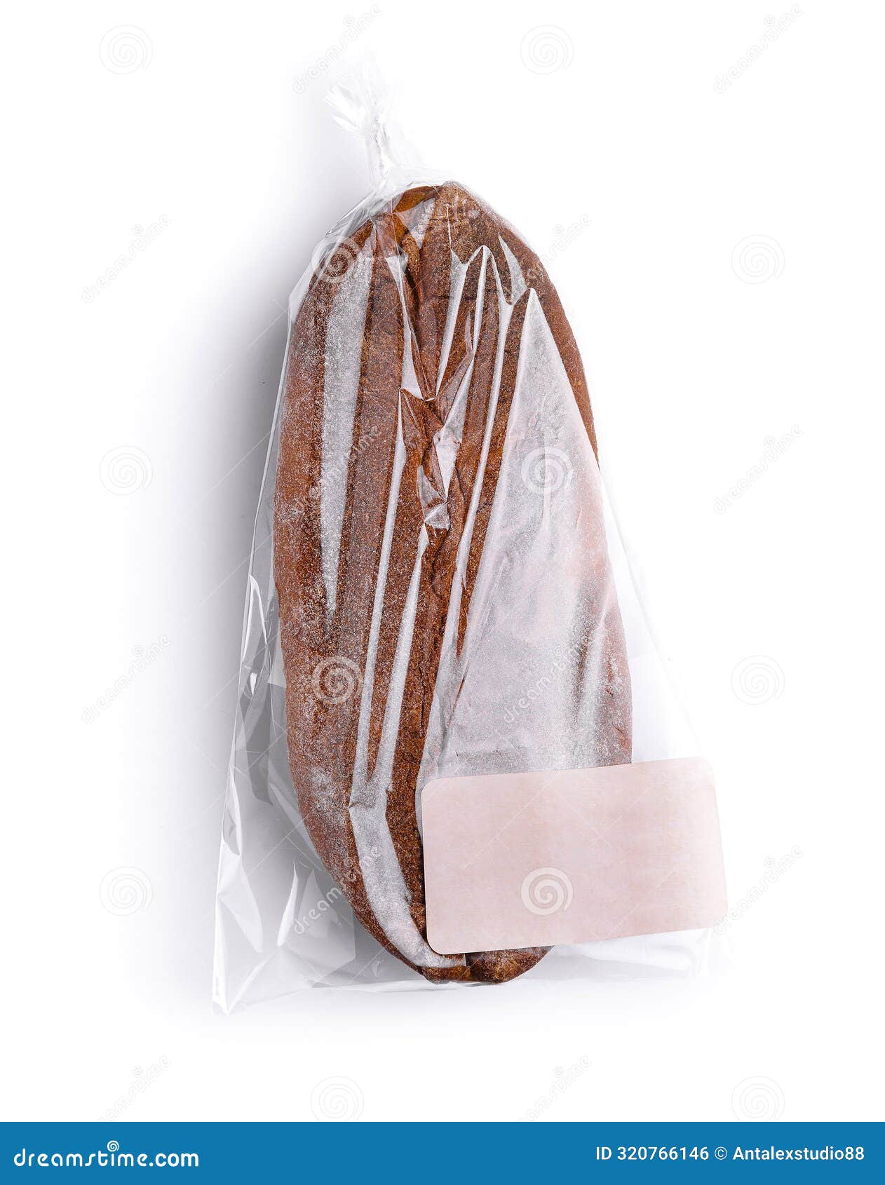 Packaged Artisan Bread on White Background Stock Photo - Image of food ...