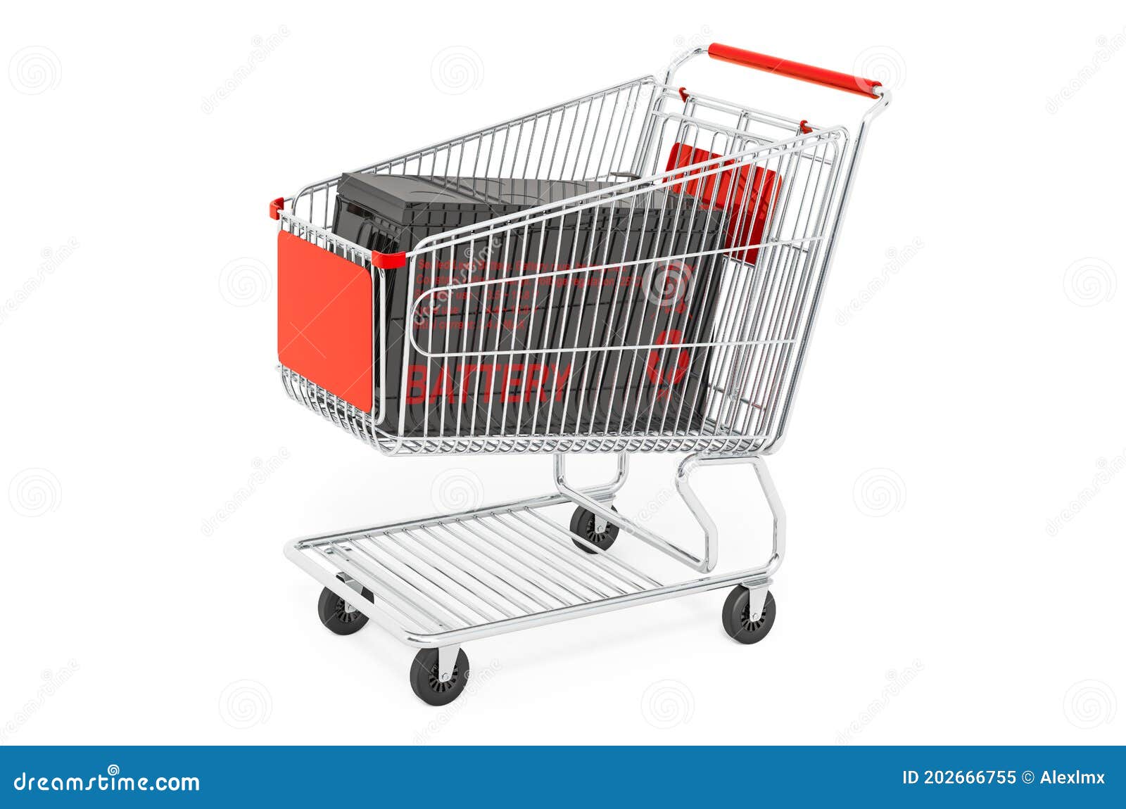 Sealed UPS Battery Inside Shopping Cart, 3D Rendering Stock ...