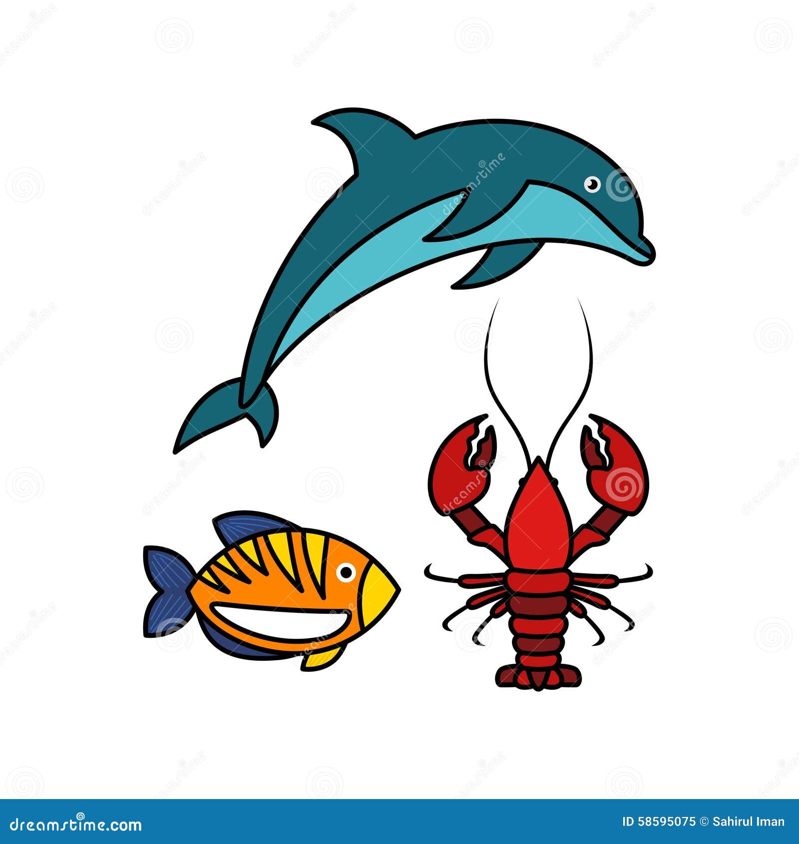 Sealife Logo Template stock vector. Illustration of star - 58595075