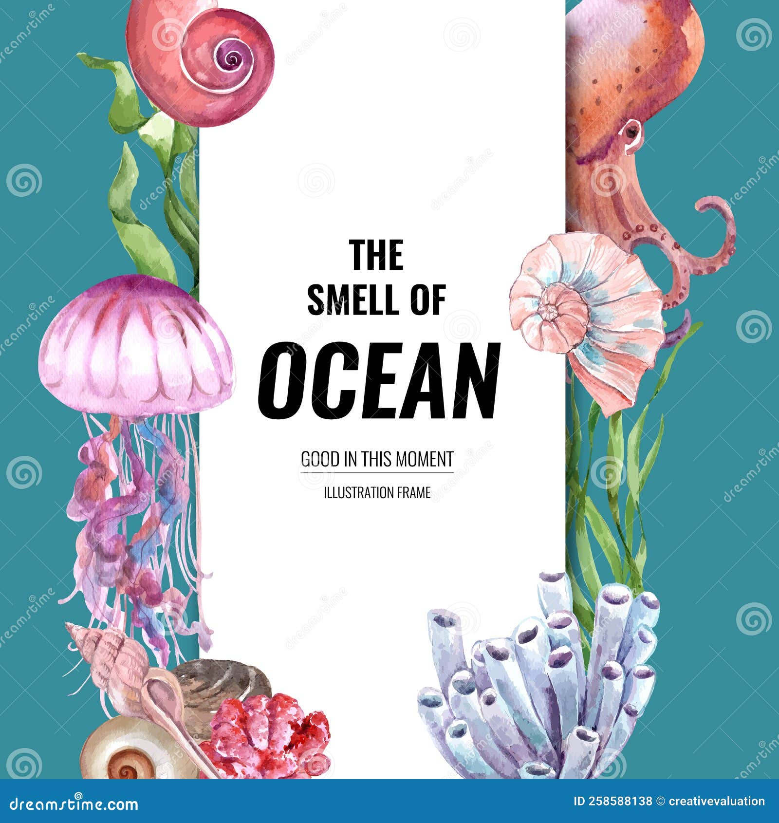 Sealife-themed Border Frame. Various Animals Under the Sea for ...