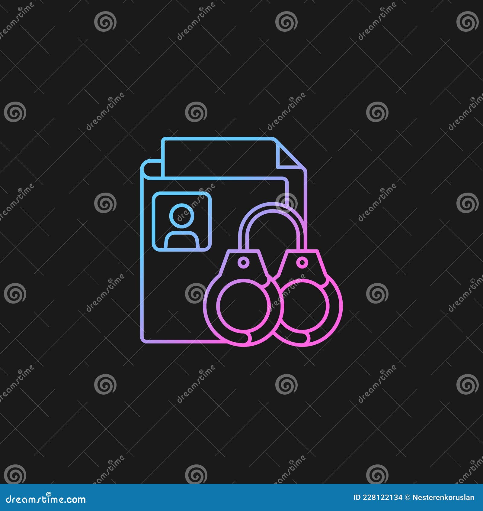 Sealing Criminal Records Gradient Vector Icon for Dark Theme Stock ...