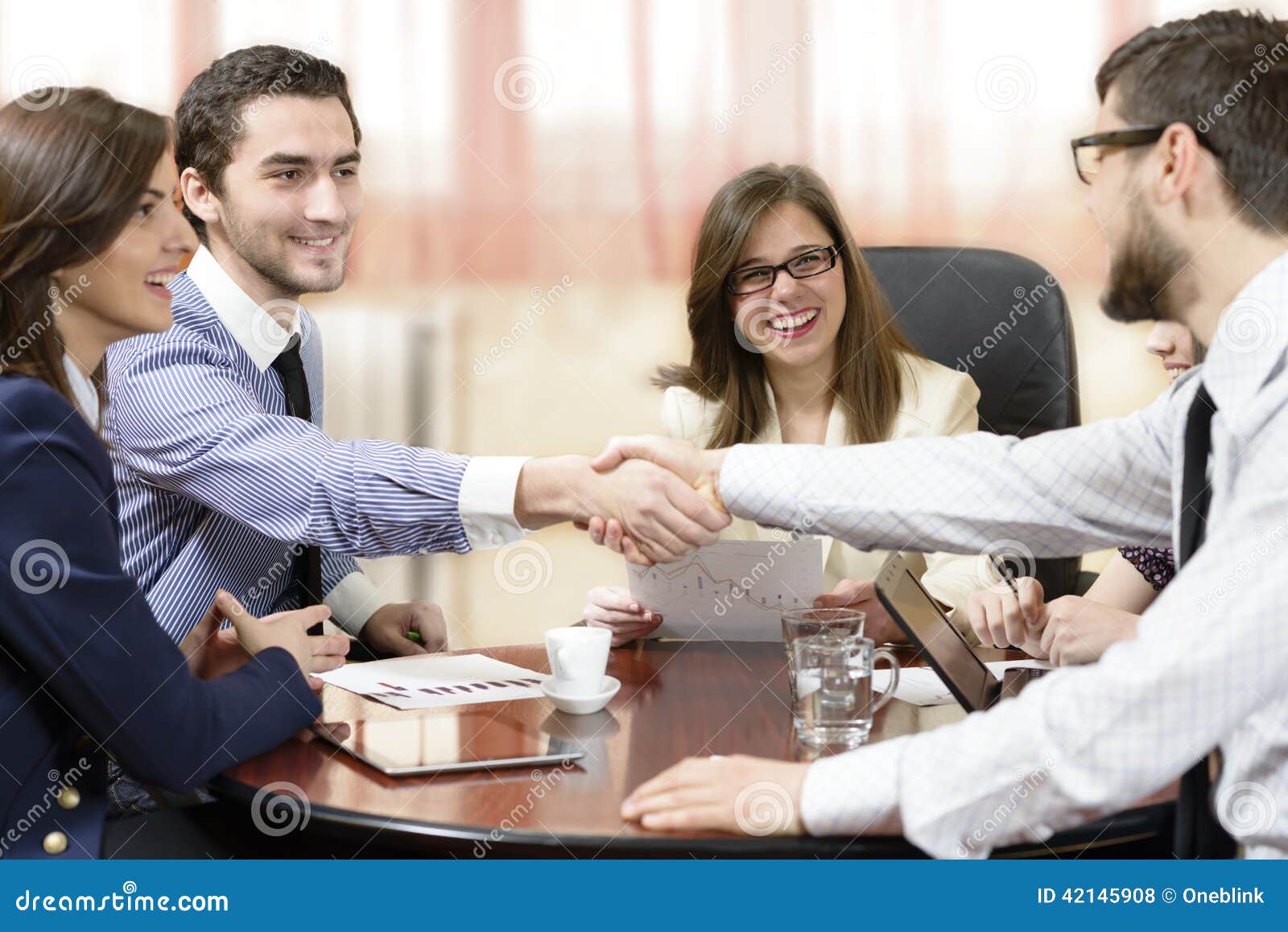 Sealing a Deal stock photo. Image of greeting, beverage - 42145908