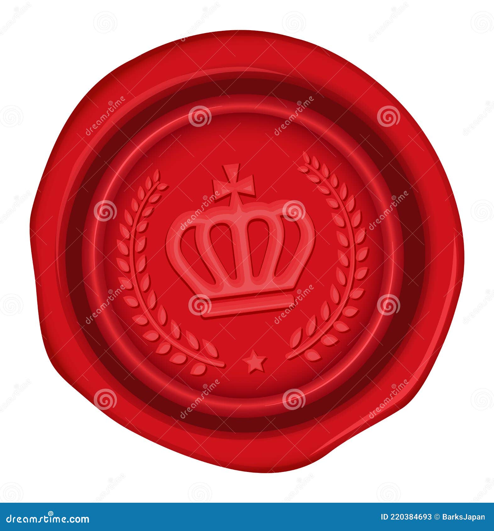 Sealing Wax Stamp Vector Illustration Crown Emblem Mark Stock Vector ...