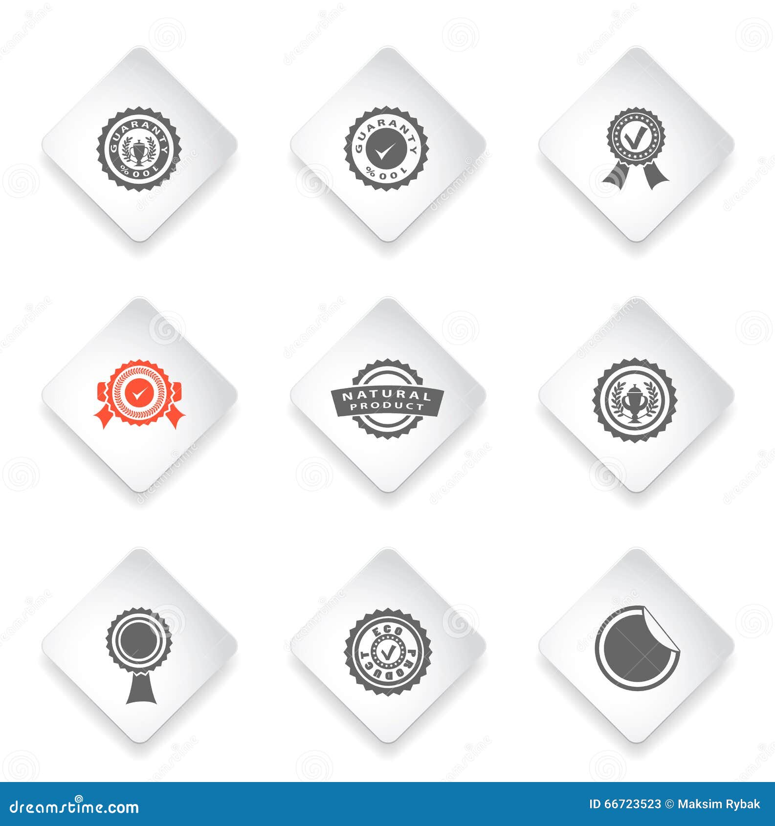 Seals icons set stock vector. Illustration of vector - 66723523