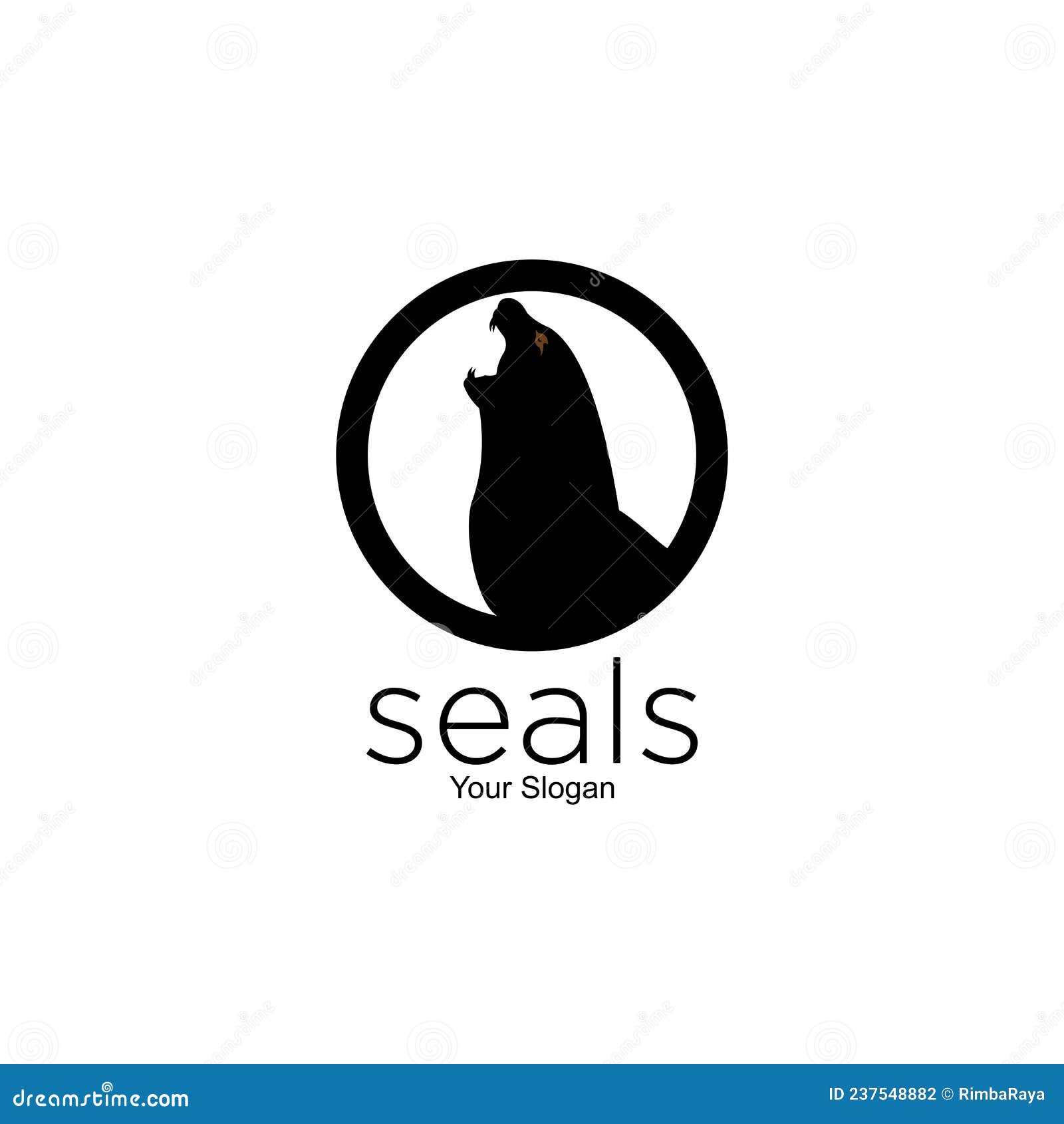 Seals Logo Vector Emblem Template,with Full Circle Stock Vector ...
