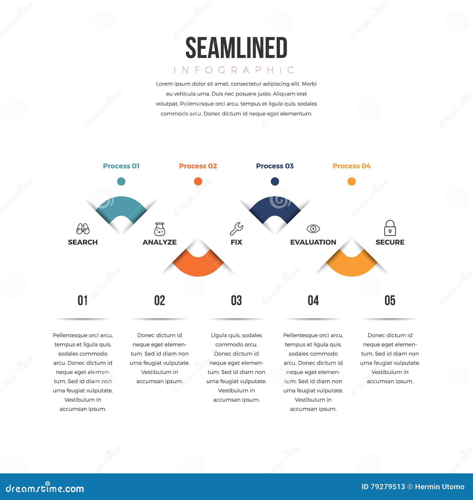 Seam Lined Infographic Cartoon Vector | CartoonDealer.com #79279513