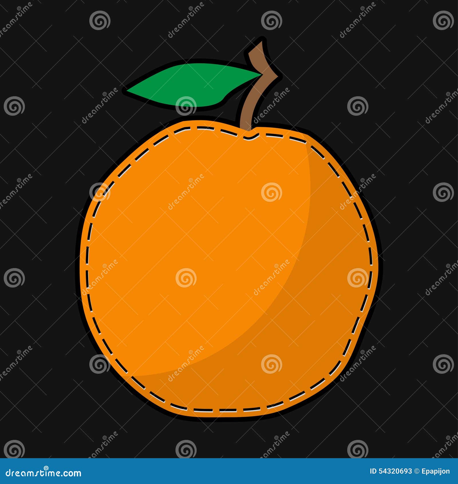 Seam orange with shadow stock vector. Illustration of abstract - 54320693
