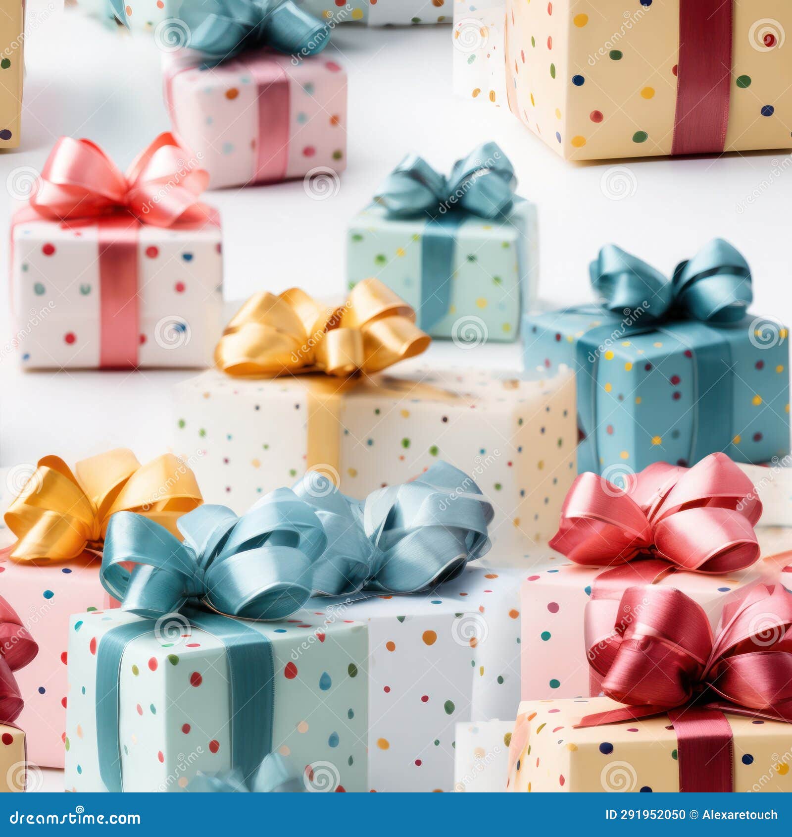 Seam Pattern Gift Boxes Tied with Ribbon. Stock Illustration ...