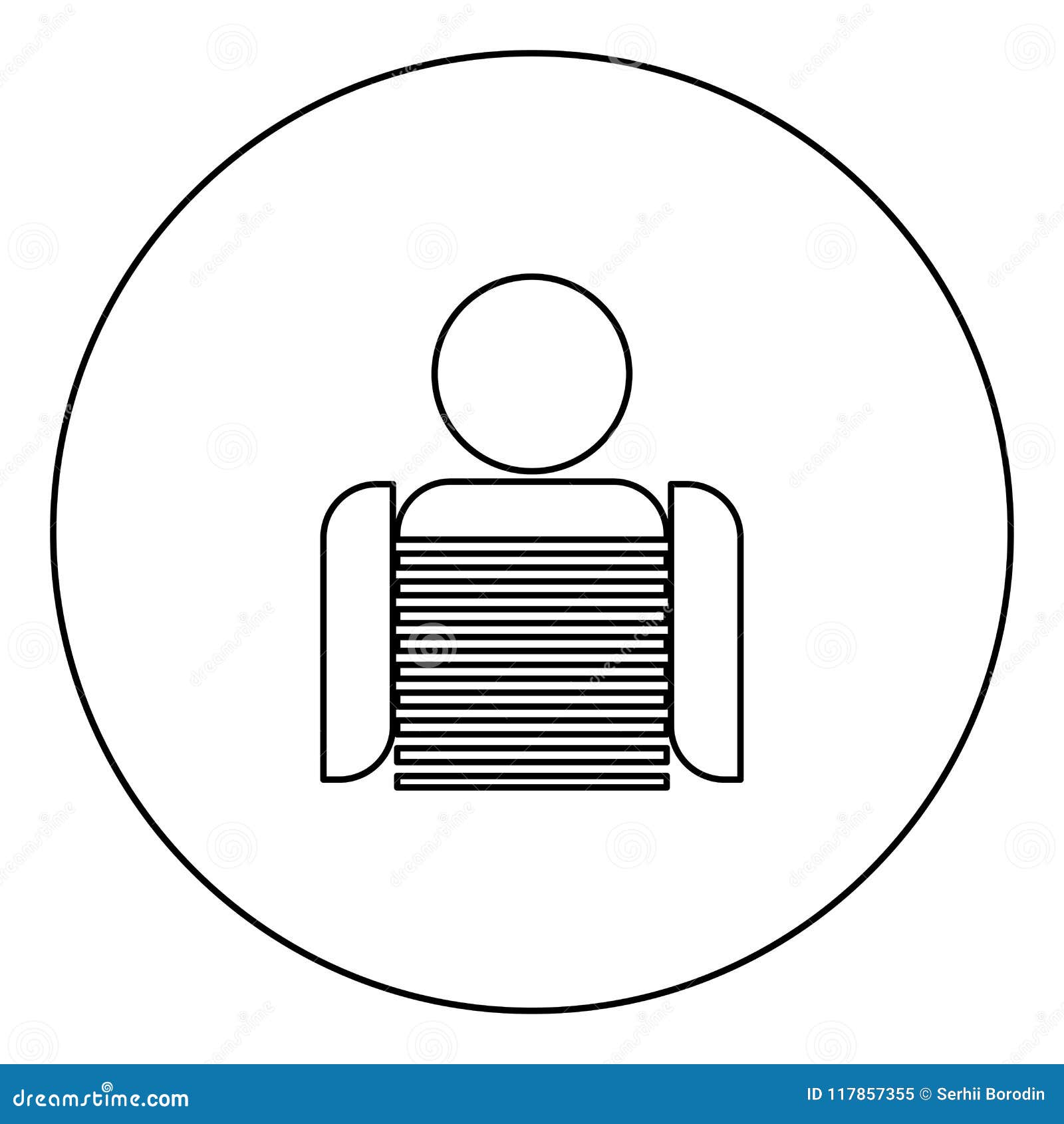 Seaman Black Icon Outline in Circle Image Stock Vector - Illustration ...
