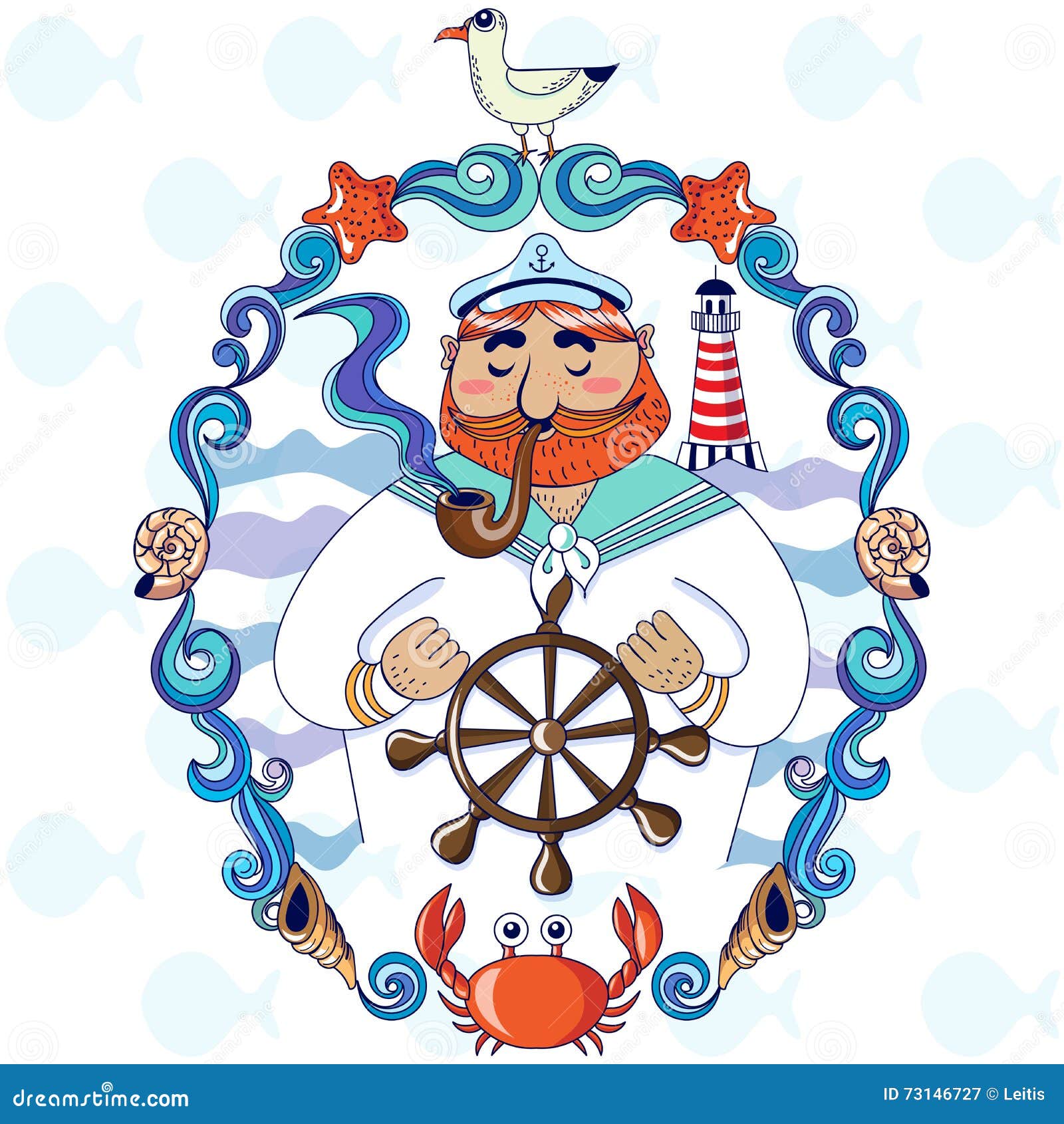 Seaman captain stock vector. Illustration of helm, cruise - 73146727