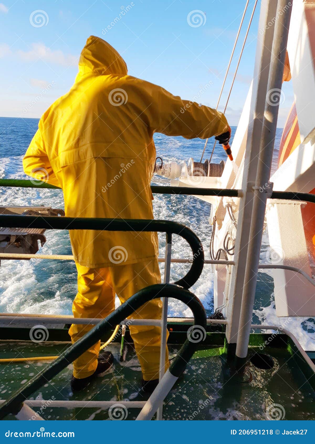 Seaman cleaning the ship. stock photo. Image of germany - 206951218