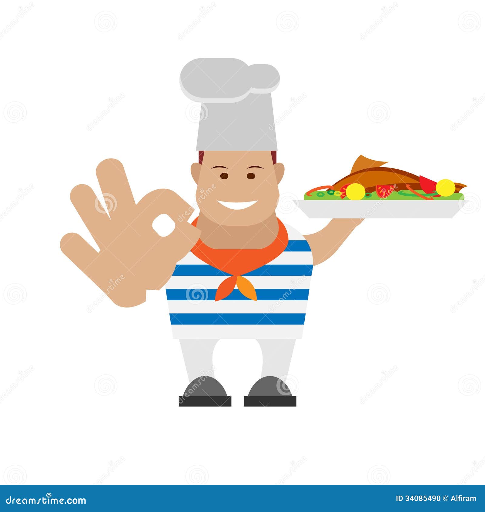 Seaman cook stock vector. Illustration of isolated, chef - 34085490