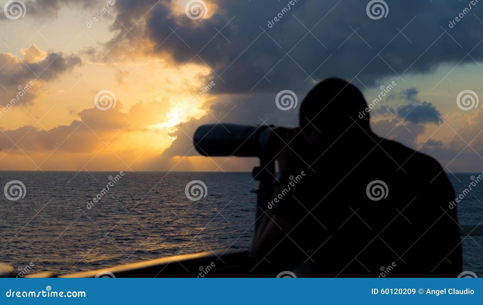 A Seaman Looks through Binoculars Stock Image - Image of ship, nautical ...
