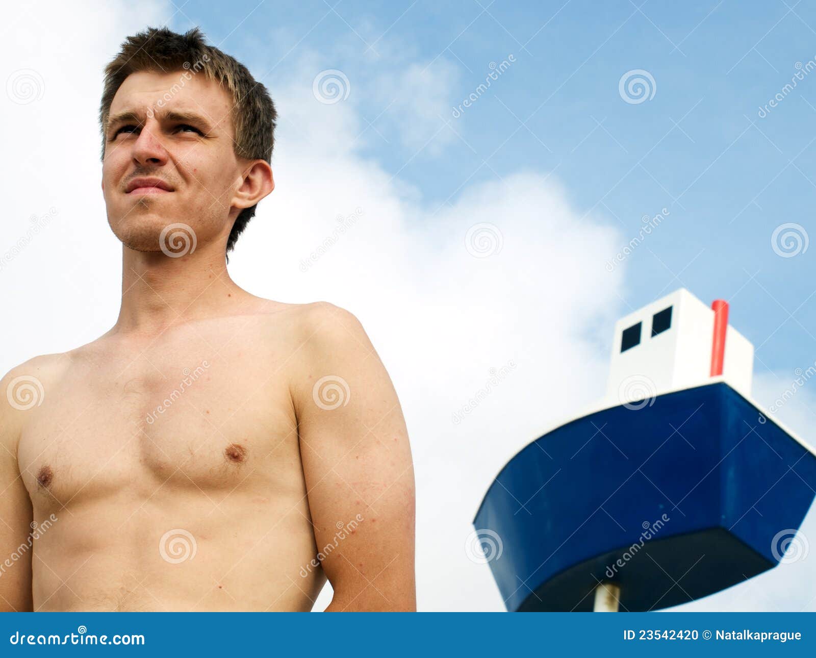 Seaman and the ship stock photo. Image of blue, male - 23542420