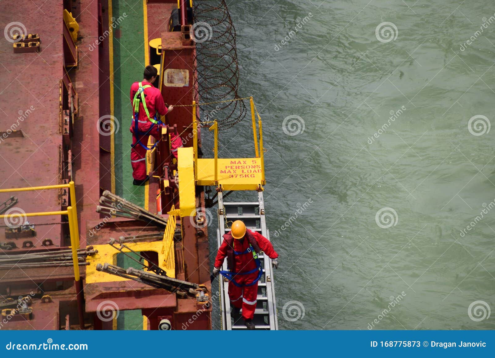 Seamen Preparing Pilot Ladder Editorial Stock Photo - Image of arrival ...