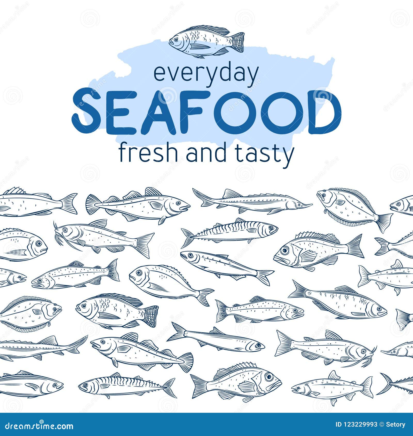 Seamleess border fish. stock vector. Illustration of salmon - 123229993 Seamleess border fish. stock vector. Illustration of salmon - 123229993