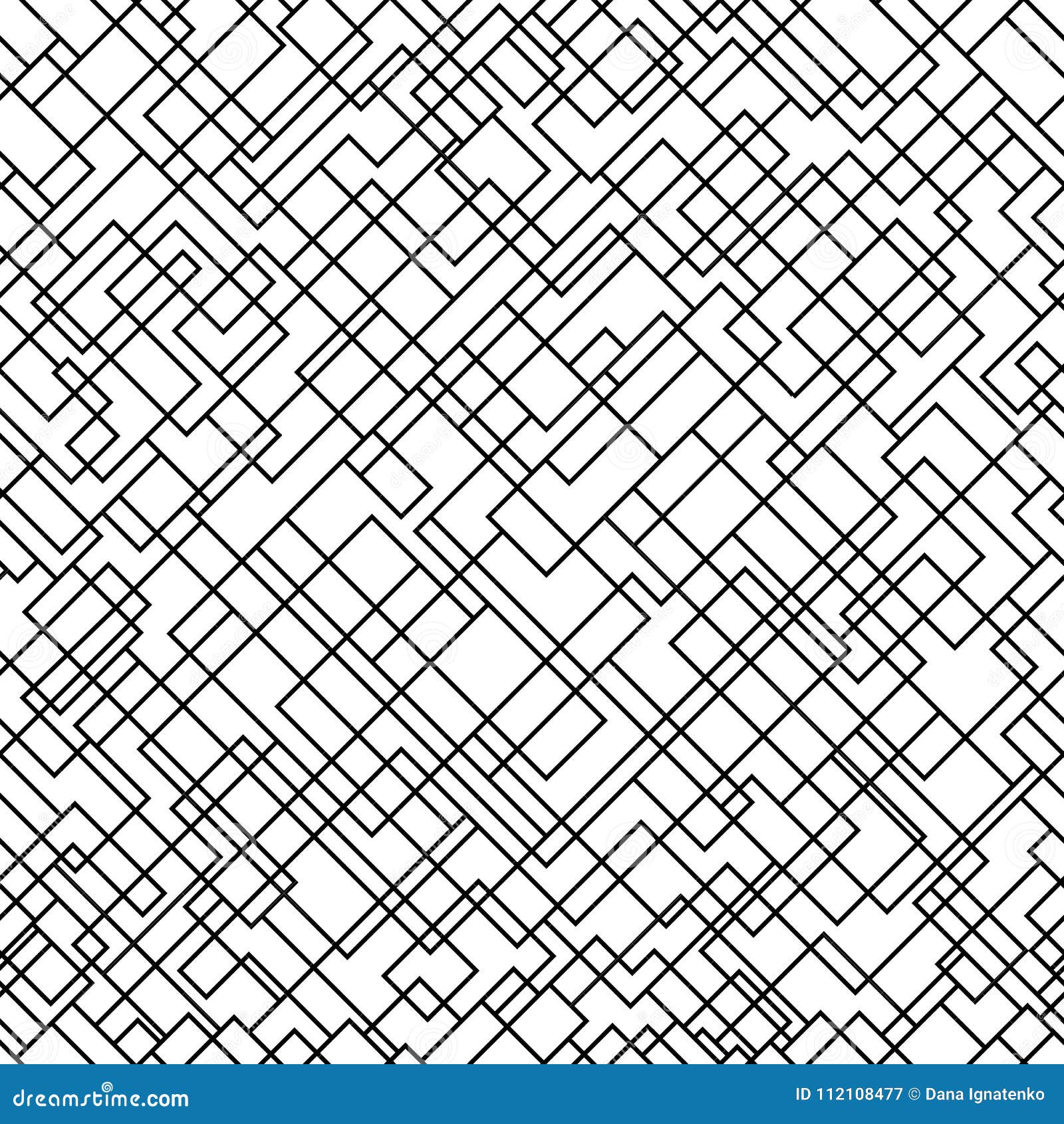 Seamless Abstract Square Pattern. Black and White Pattern. Stock Vector ...