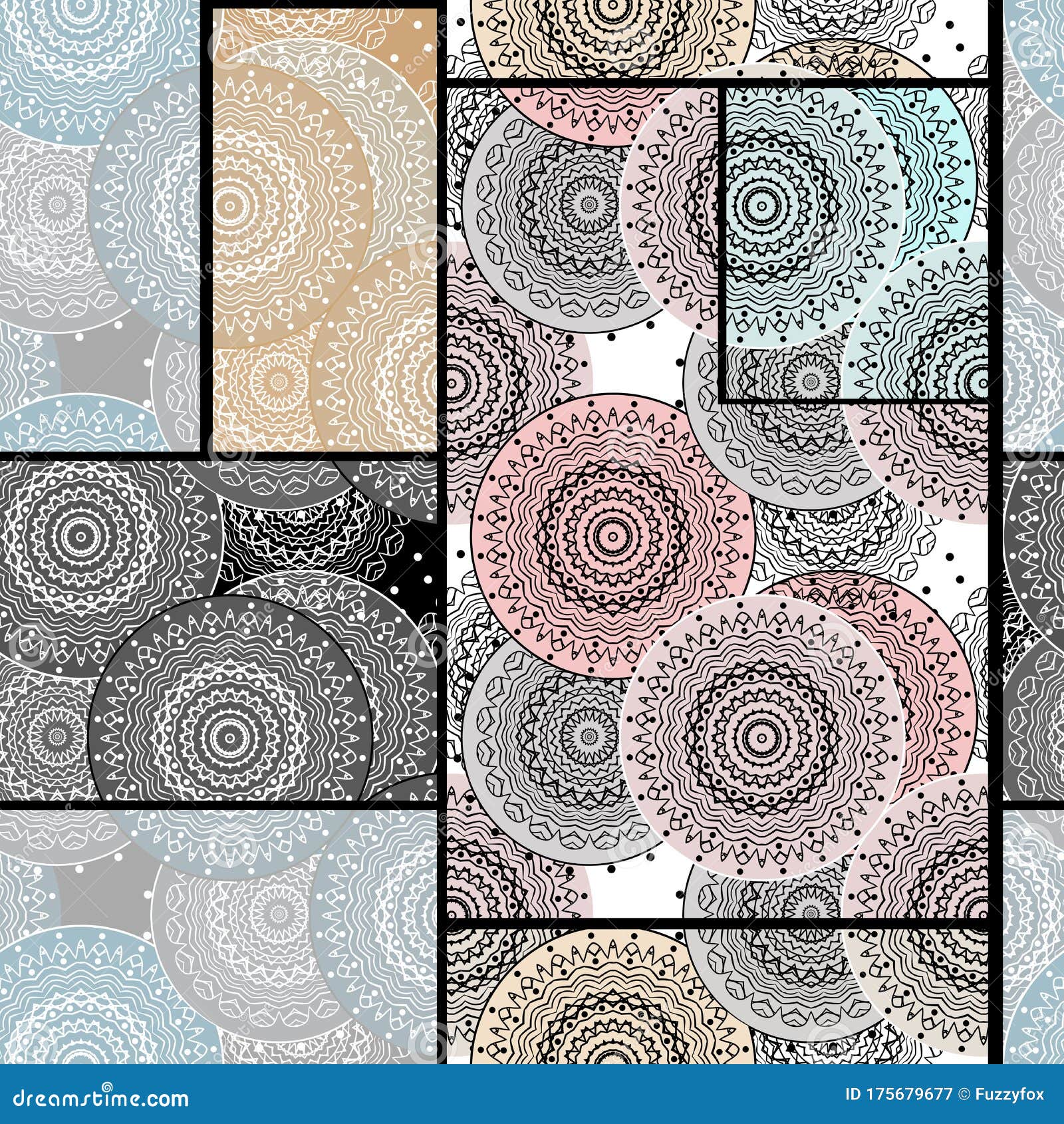 Seamles Ceramic Tile Circles Pattern Stock Illustration - Illustration ...