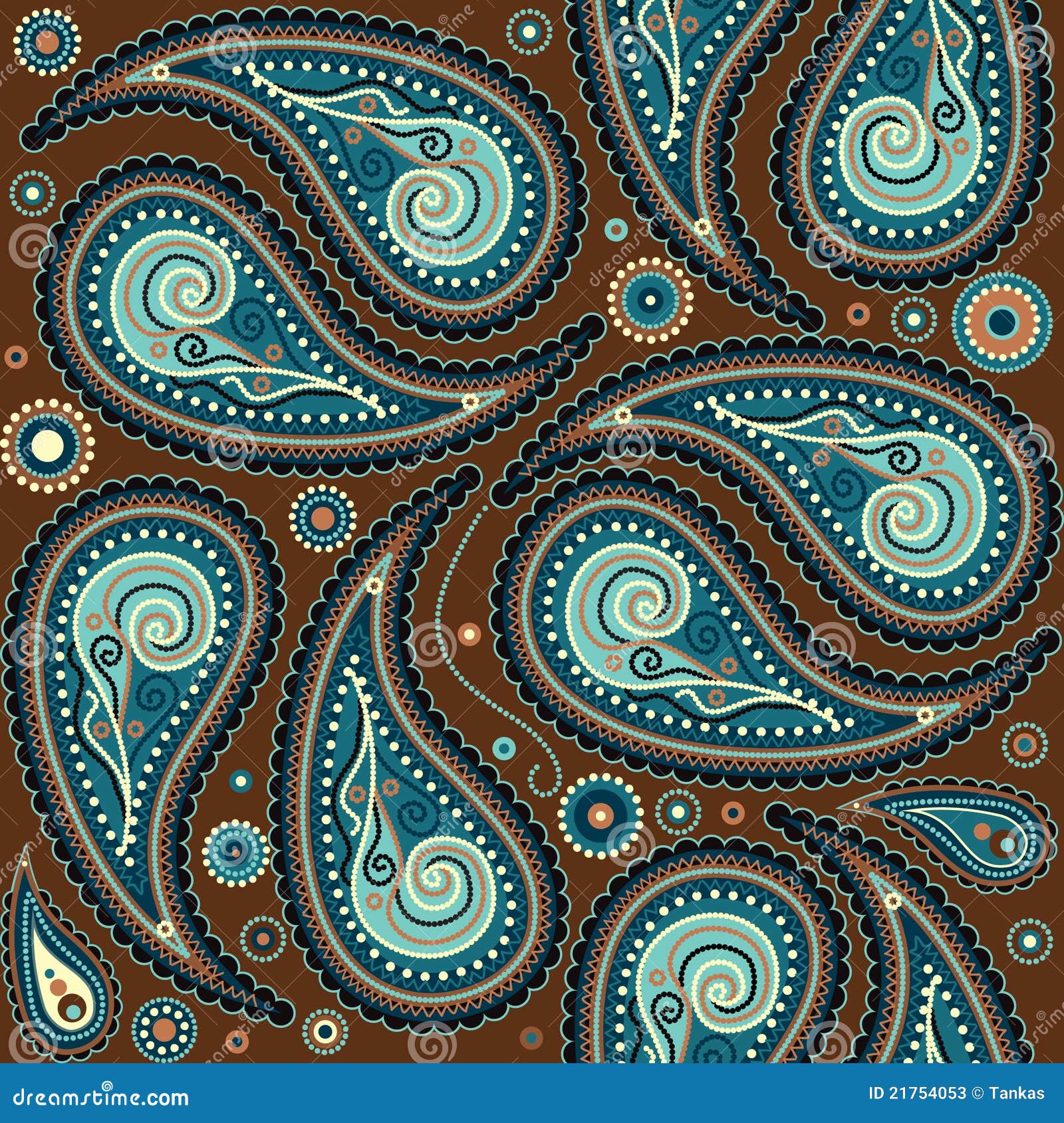 Seamles Muster Paisley vektor abbildung. Illustration von durchgang ...