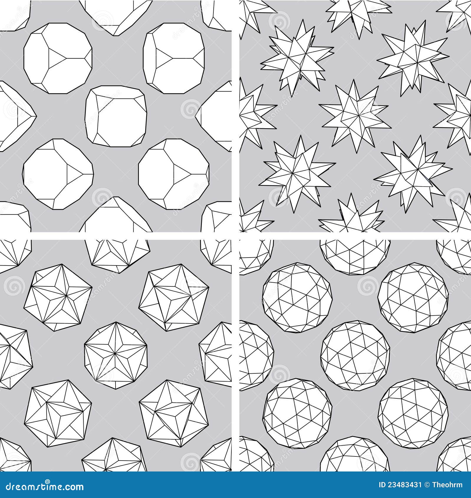 Seamless 3d Polygon Backgrounds Stock Vector - Illustration of tile ...