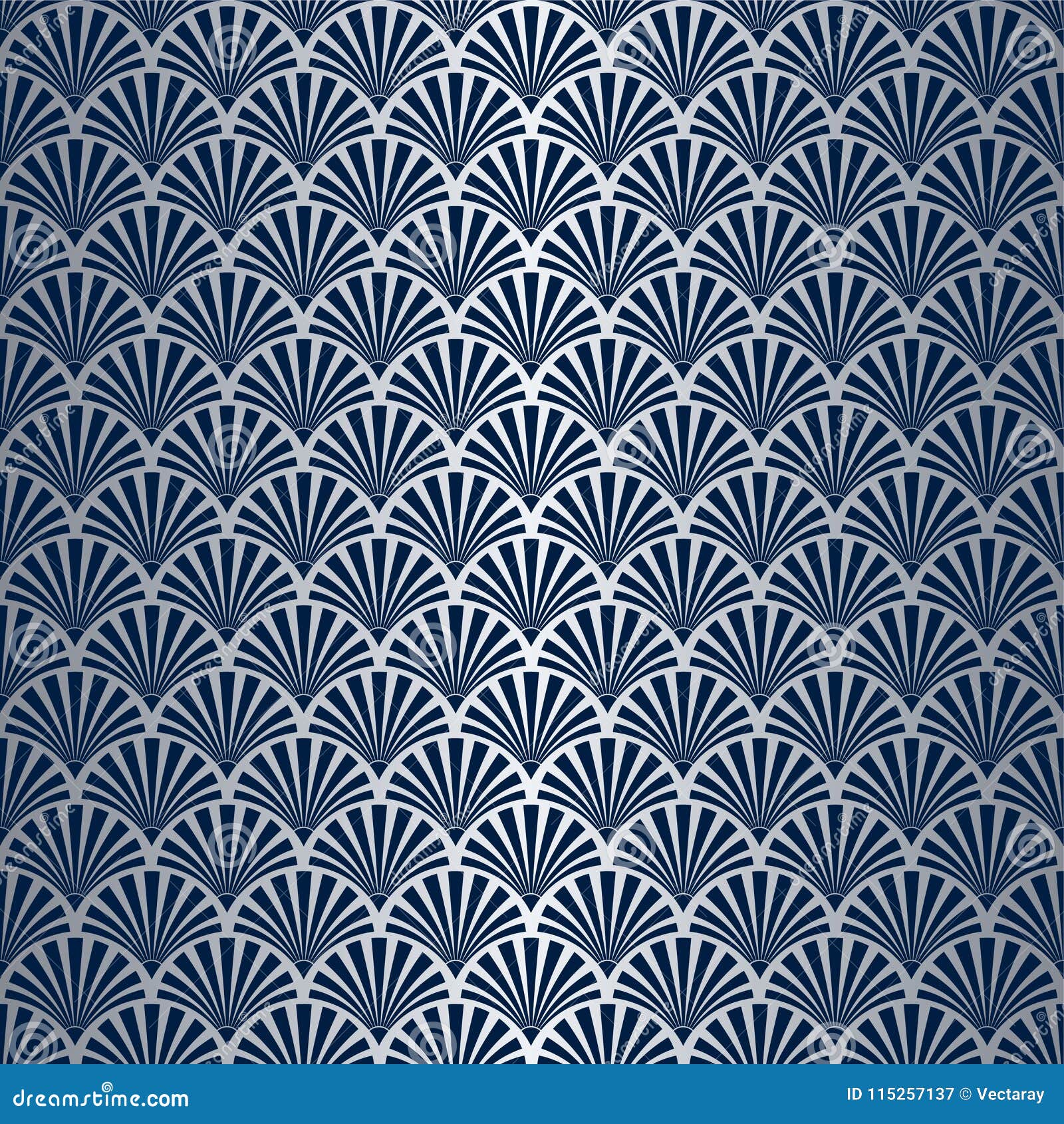 Seamless Abstract Art Deco Silver and Black Vector Pattern Stock ...