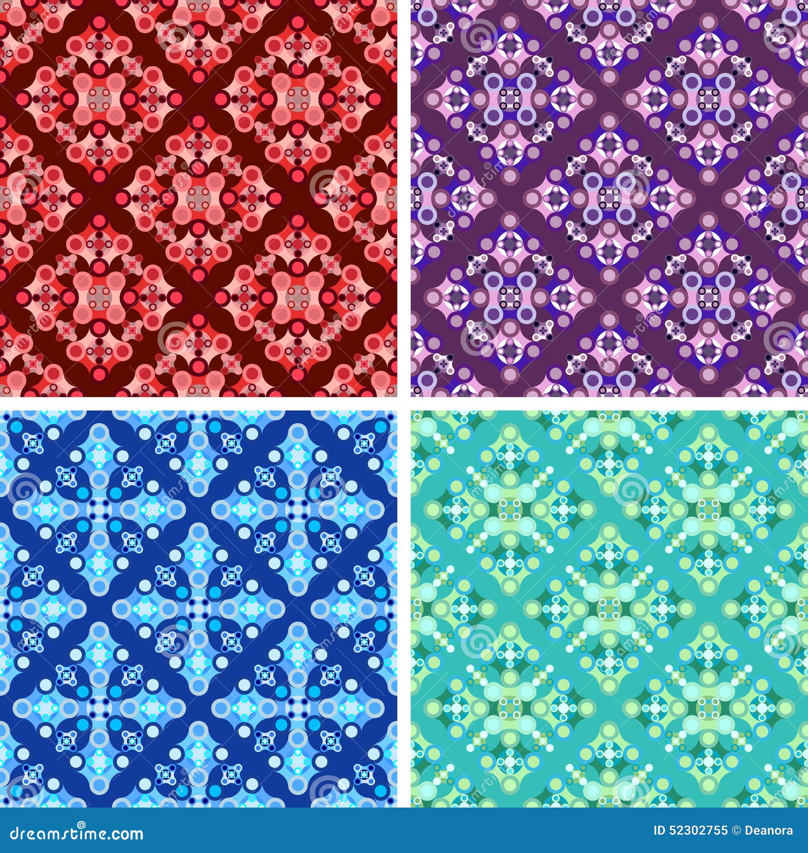 Seamless Abstract Art Pattern Set Stock Illustration - Illustration of ...