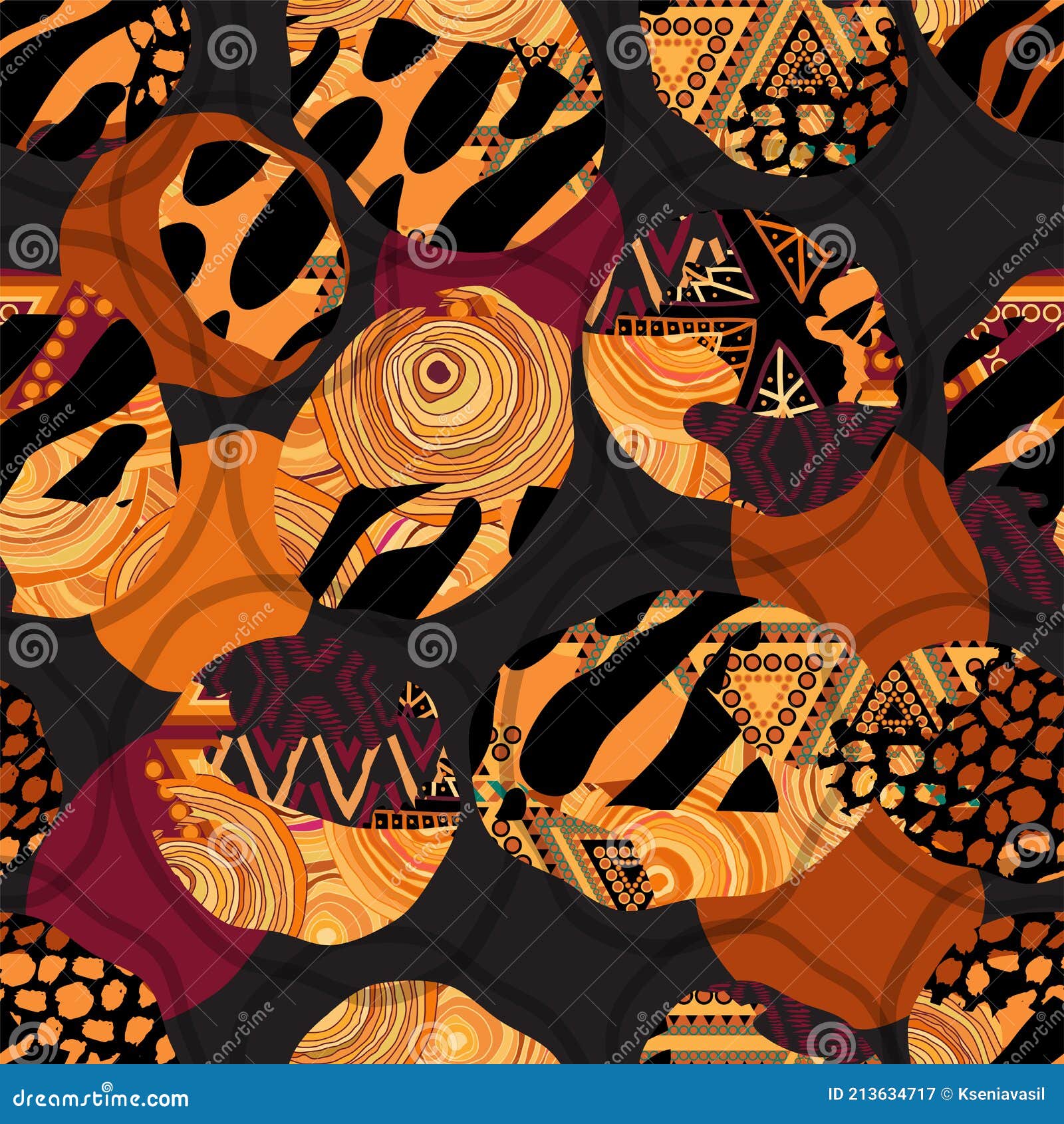 Seamless Abstract Background Stock Vector - Illustration of africa ...