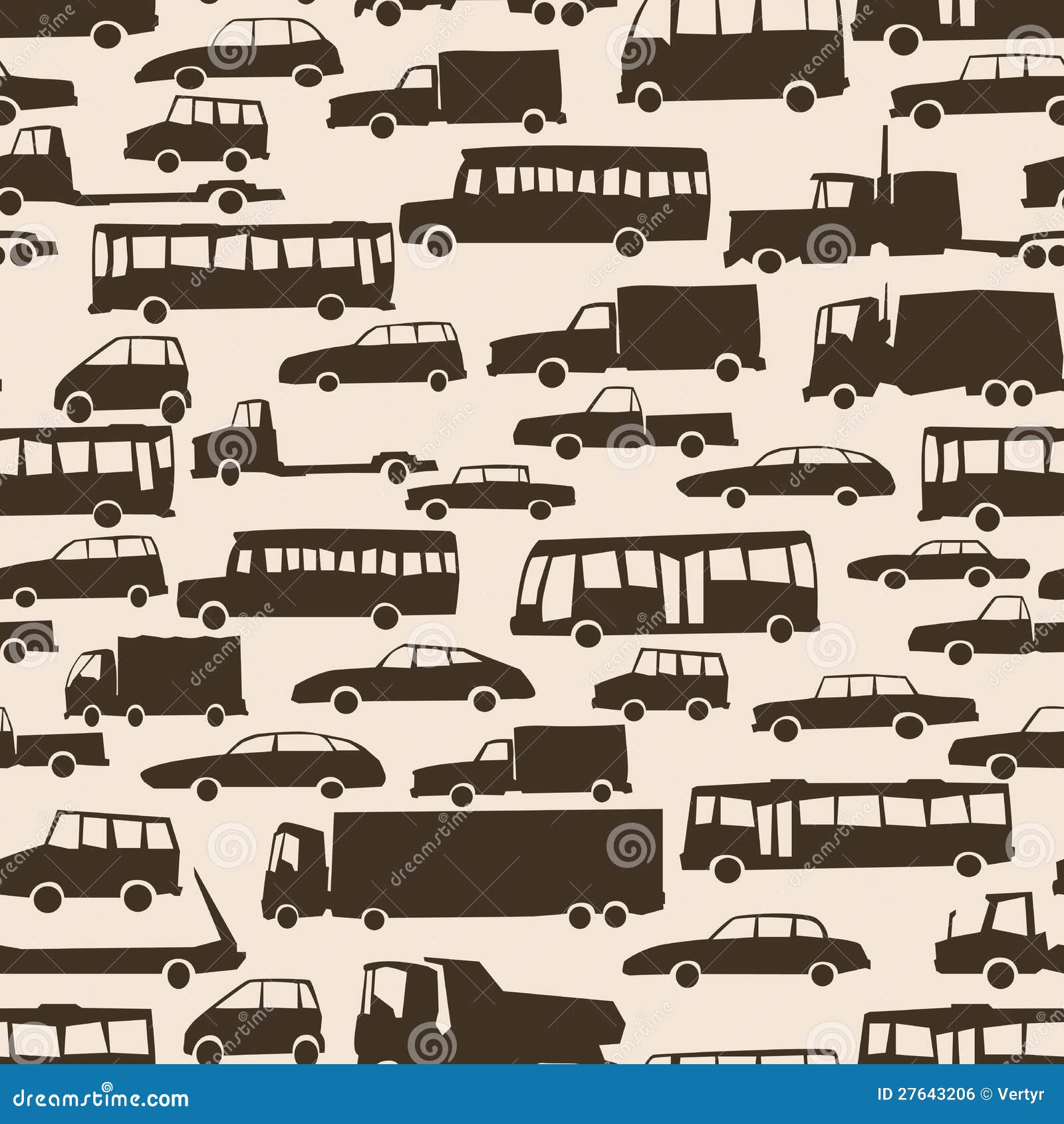 Seamless Abstract Background with Many Cars. Stock Vector ...