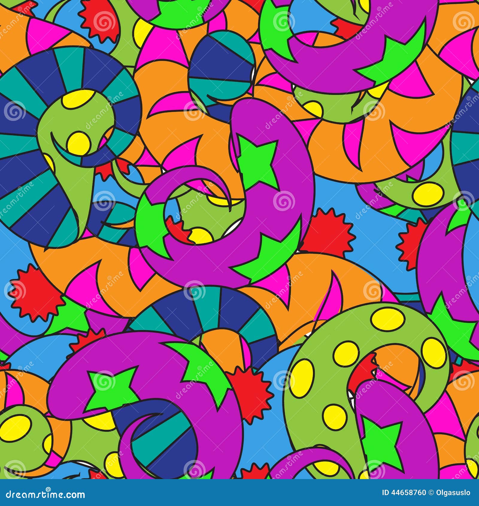 Seamless Abstract Background with Multicolored Spirals Stock Vector ...