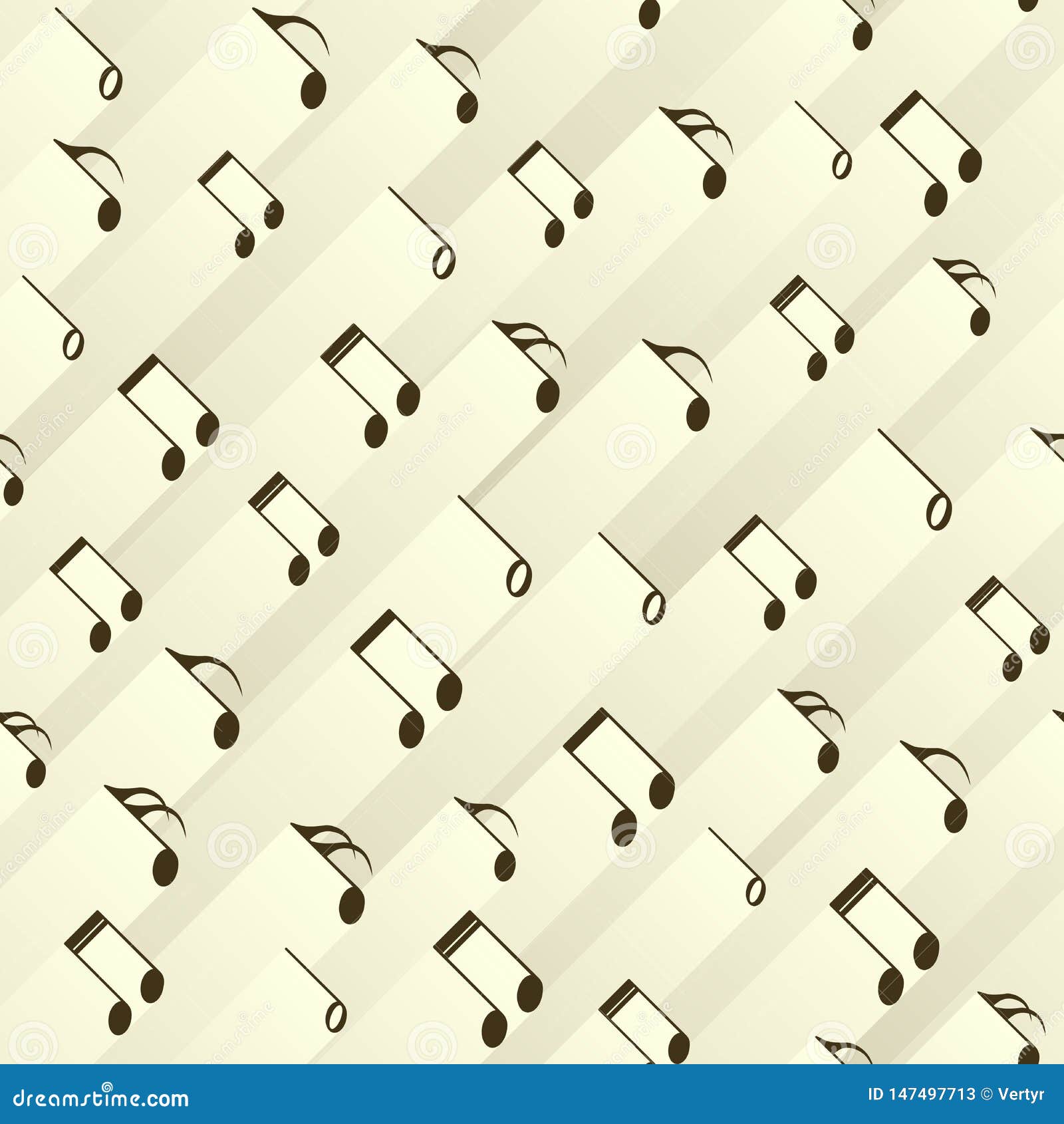 Seamless Abstract Background with Notes of Different Duration. Stock ...