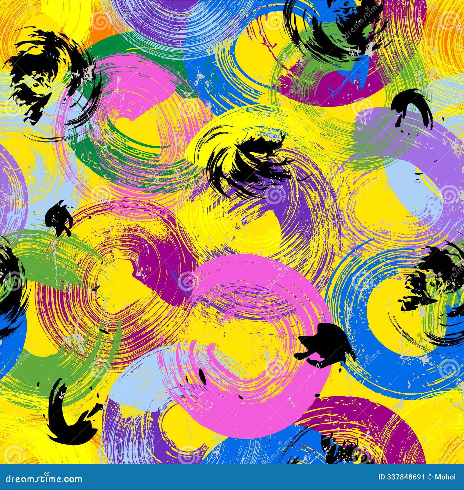 Seamless Abstract Background Pattern, with Circles, Swirls, Paint ...