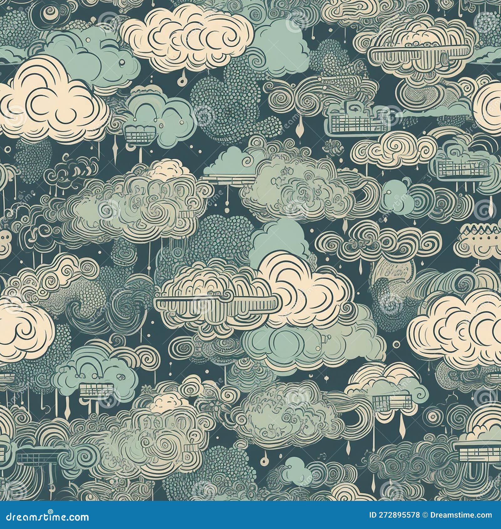 Background Tile with a Cloud Computing Theme - Generative AI Stock ...