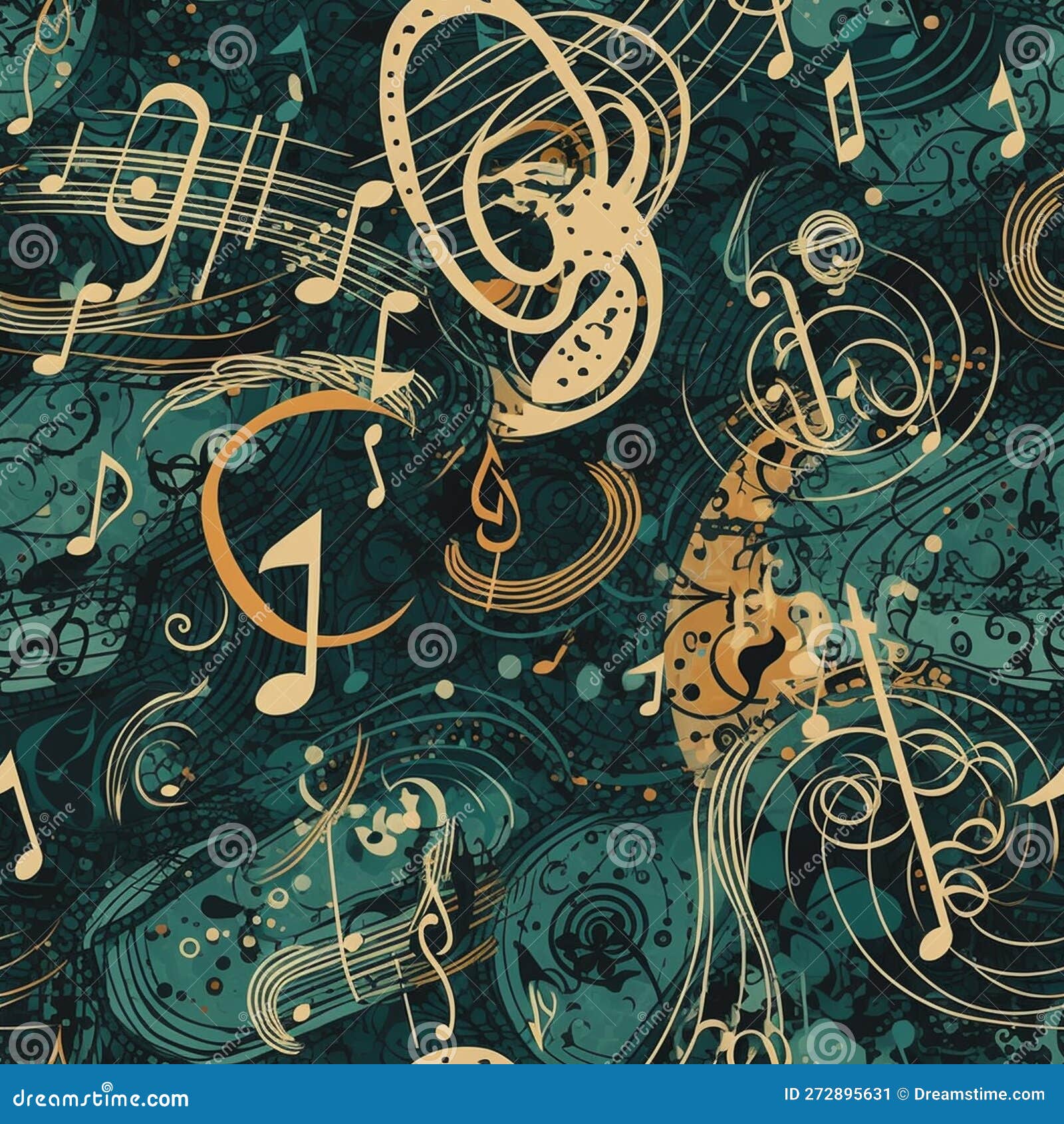 Seamless Abstract Background Tile with a Random Music Theme ...