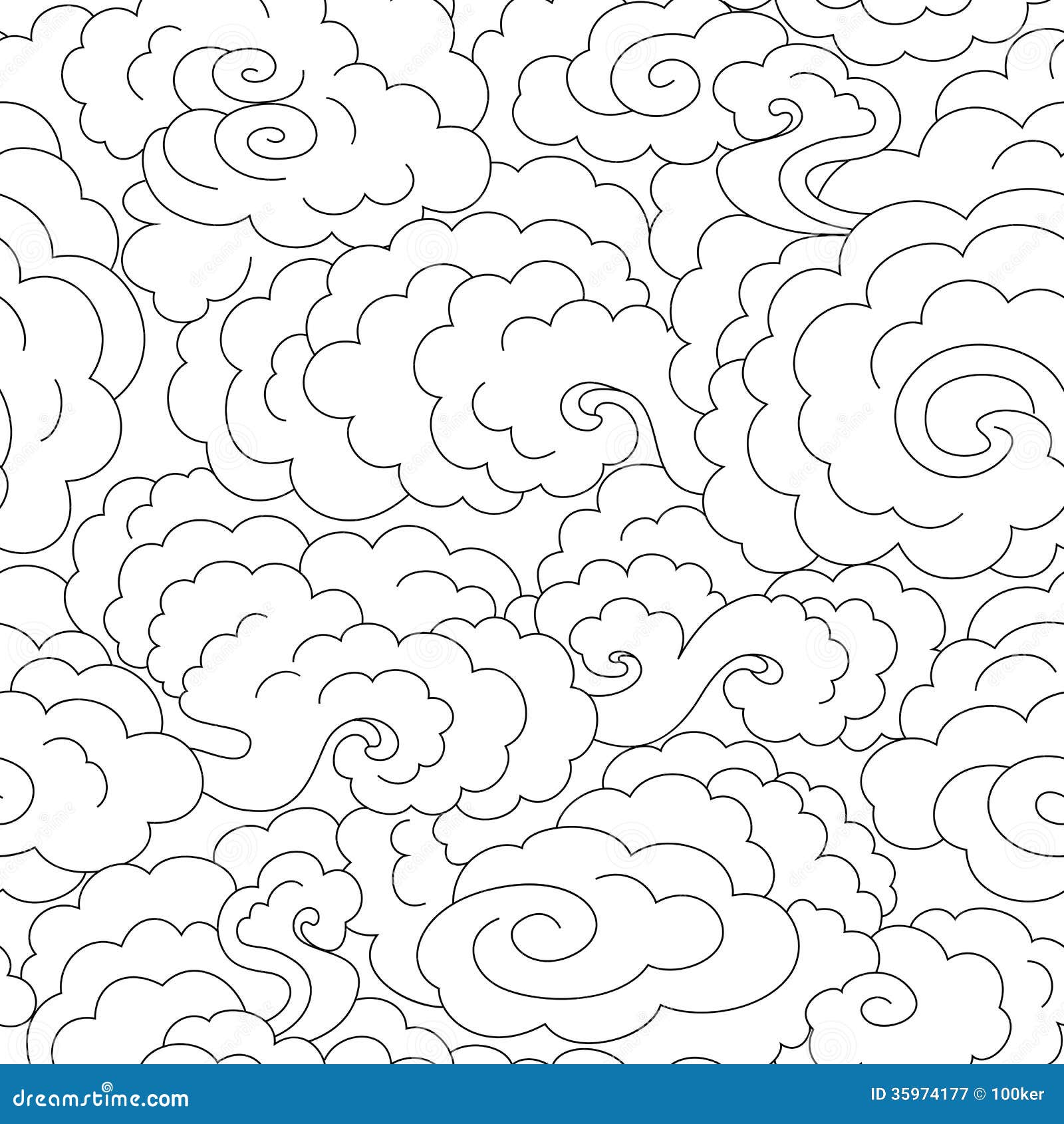 Seamless Abstract Black Clouds, Fog Background Stock Vector ...