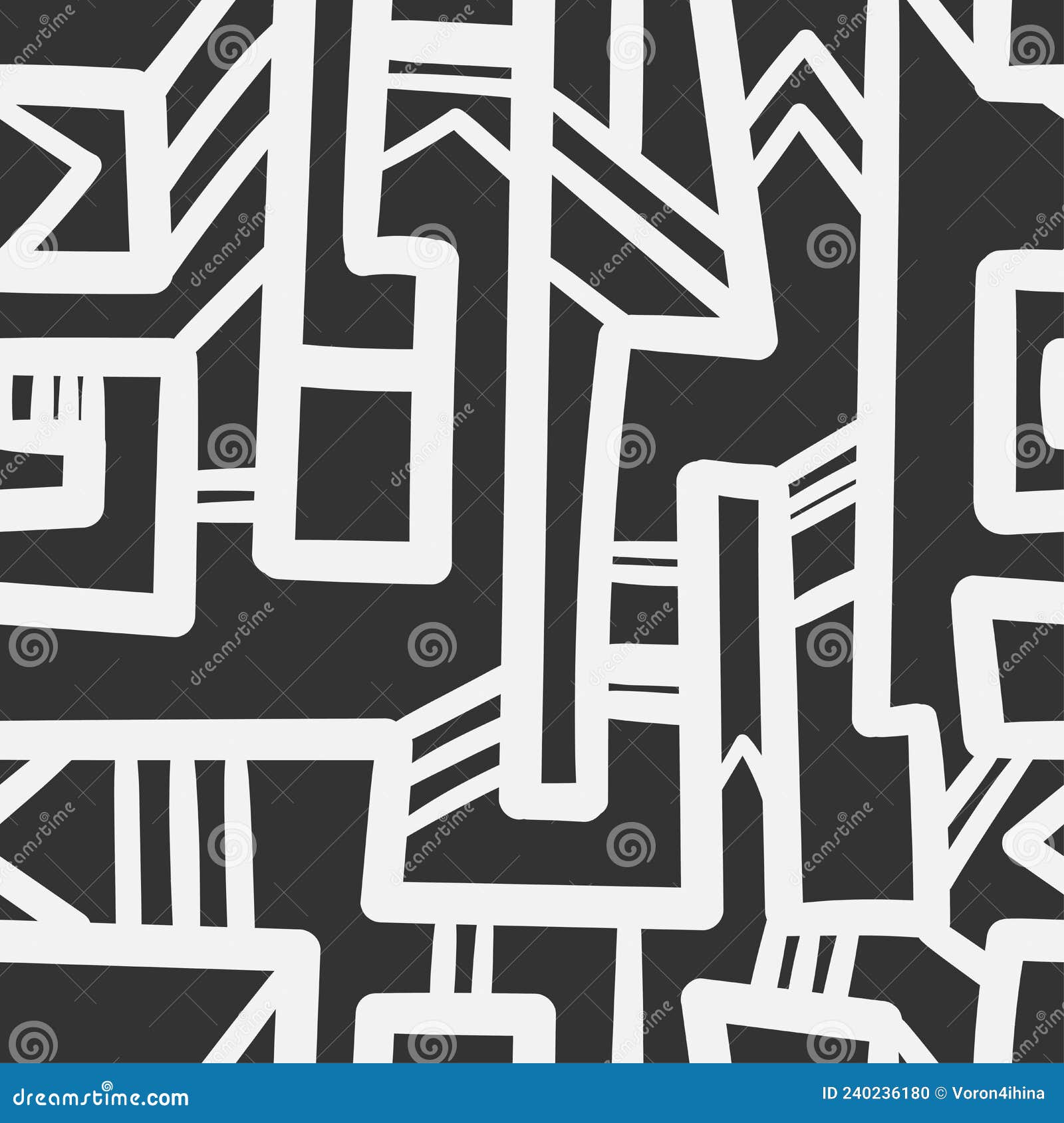 Seamless Abstract Black Pattern on Black Background. Stock Vector ...