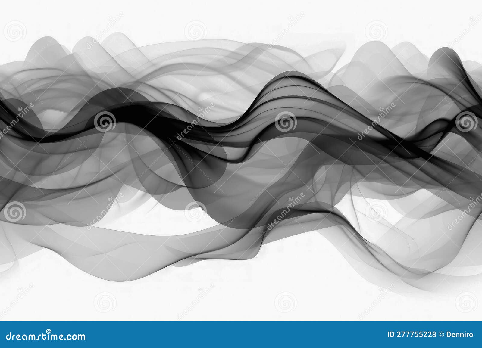 Seamless Abstract Black Smoke Pattern on Pure White Background Stock ...