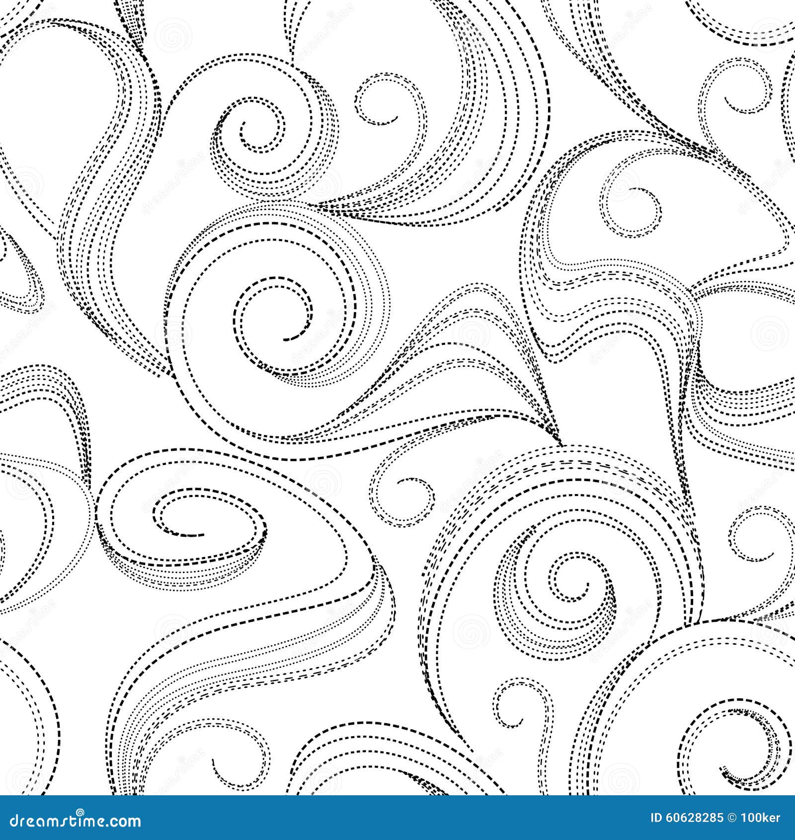 Seamless Abstract Black Swirl Background Stock Vector - Illustration of ...