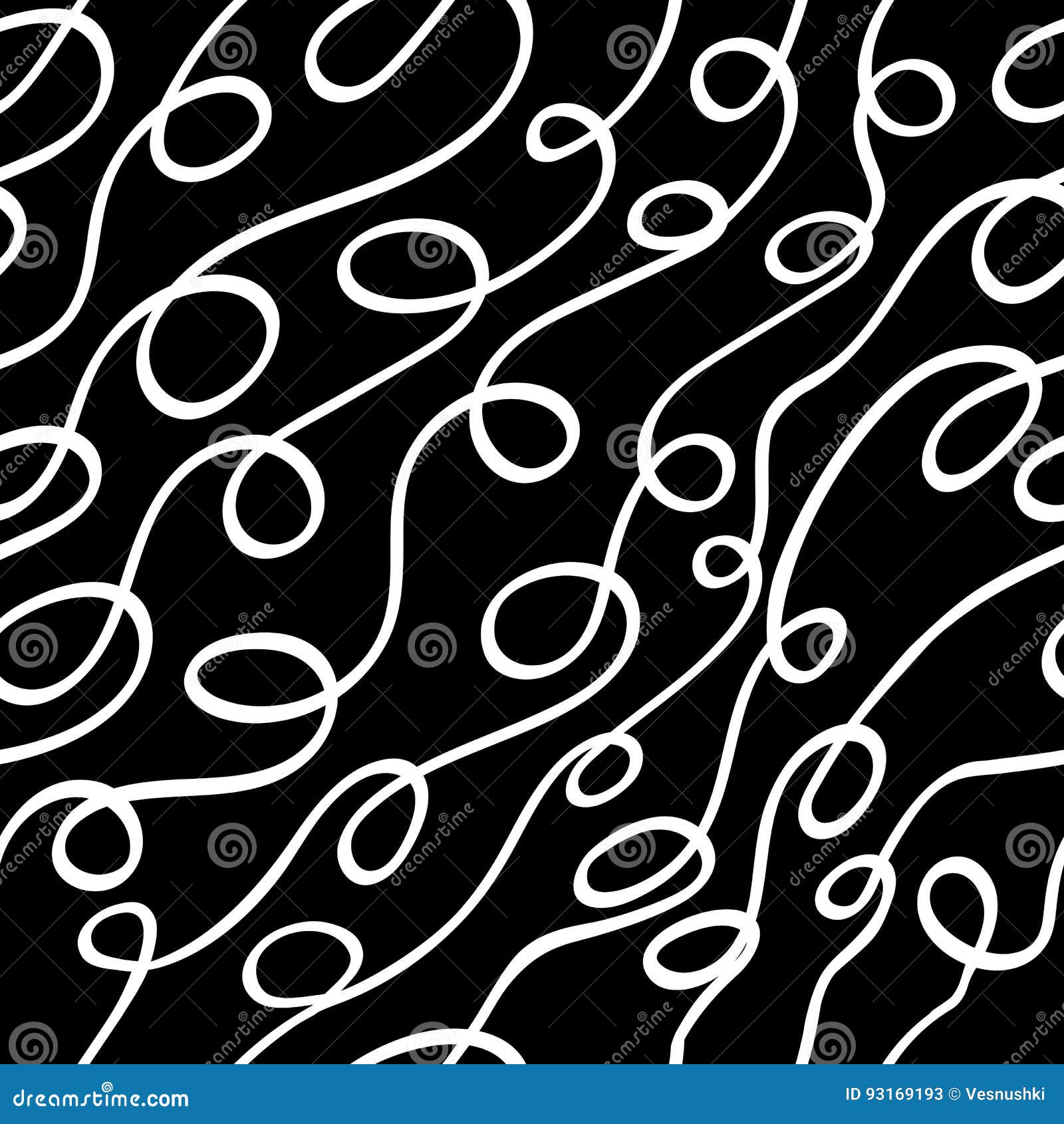 Seamless Abstract Black and White Line Pattern Background Stock Vector ...