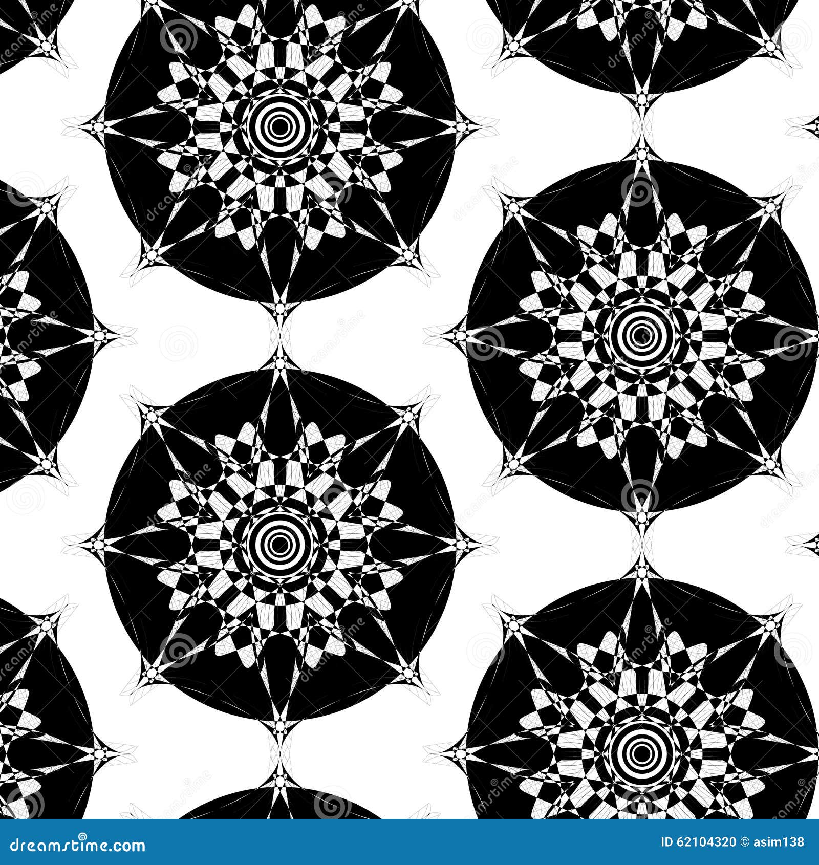Seamless Abstract Black and White Pattern Stock Vector - Illustration ...
