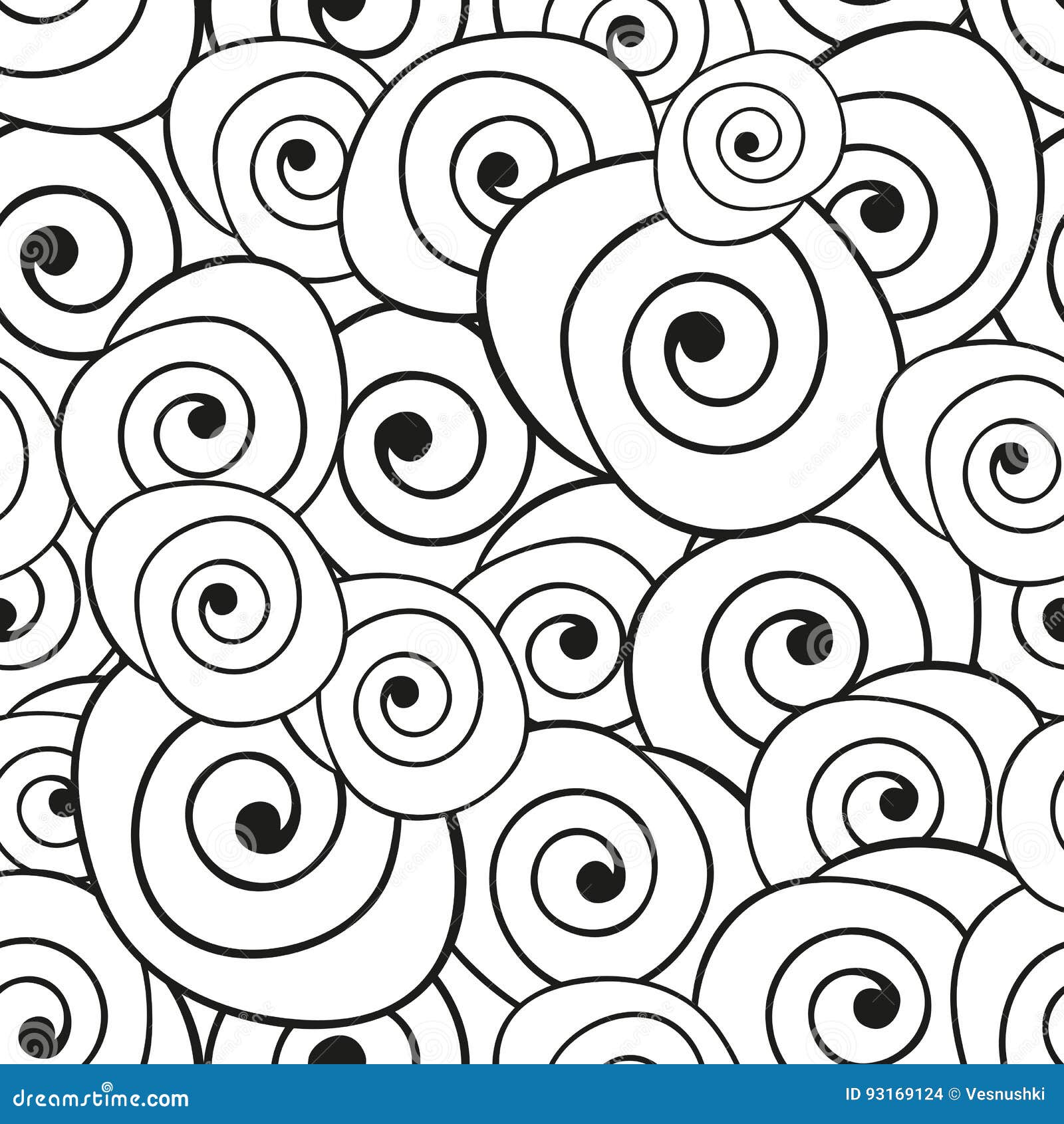 Seamless Abstract Black and White Shell Pattern Stock Vector ...